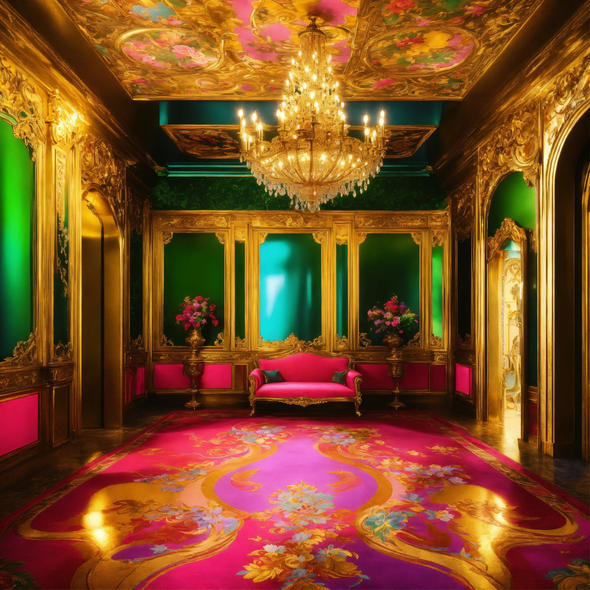 Lexica - Futuristic beautiful French mansion interior glamorous ...