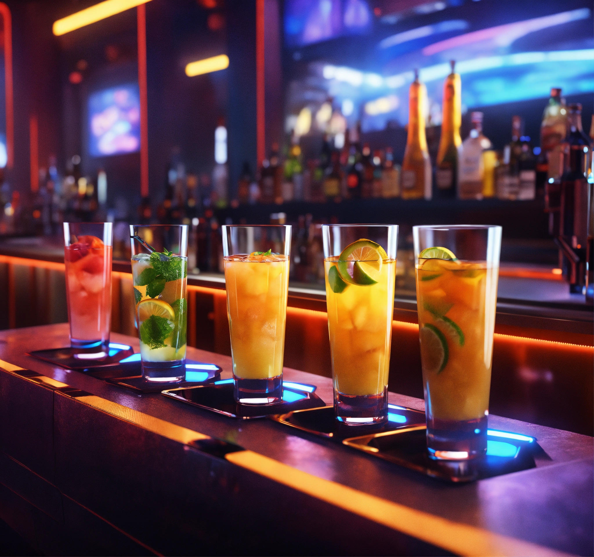 Lexica - Strange futuristic drinks at bar in space port bar, 8K ...