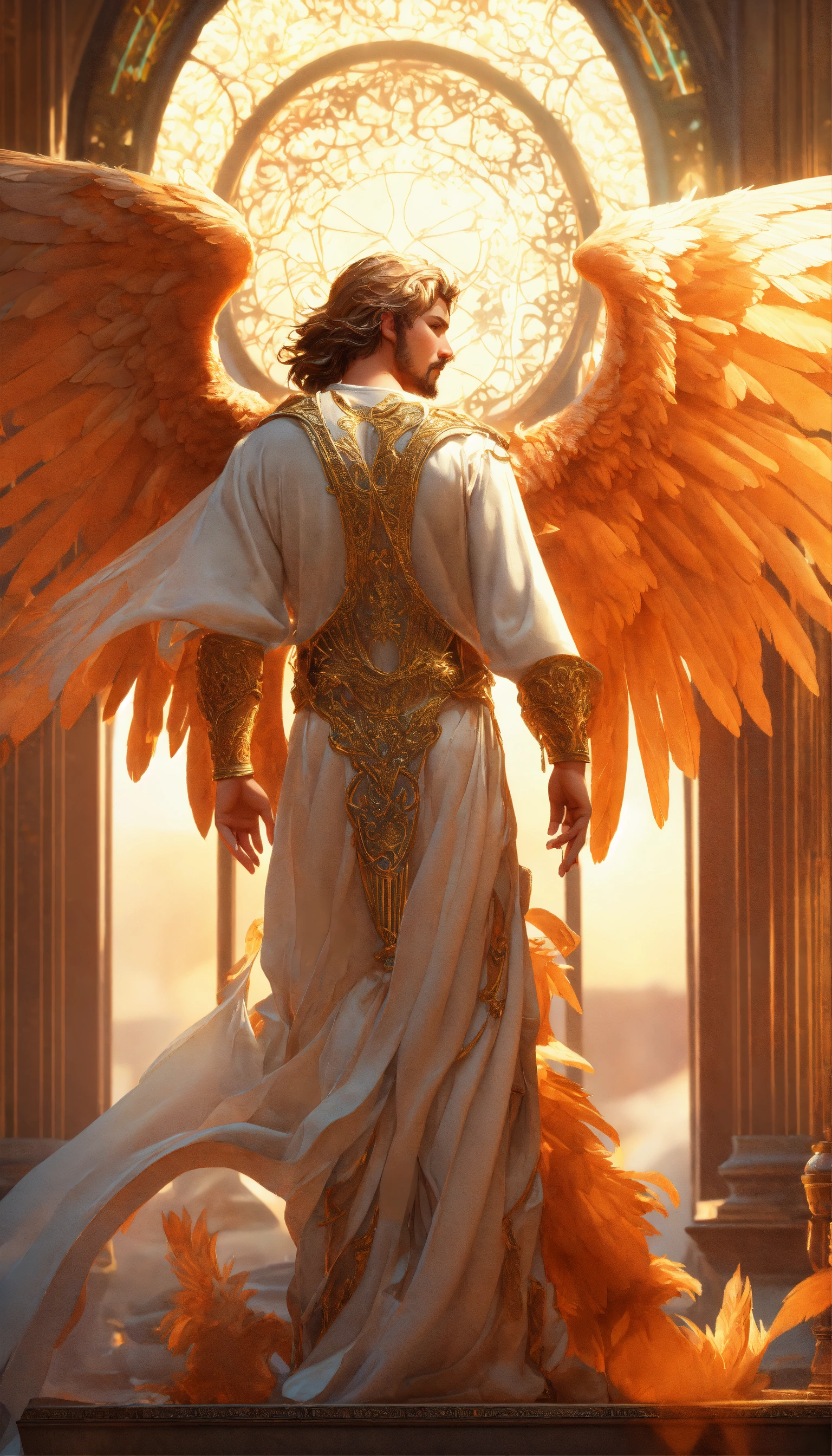 Lexica - Text male angel, feathered wings, intricate, highly detailed ...