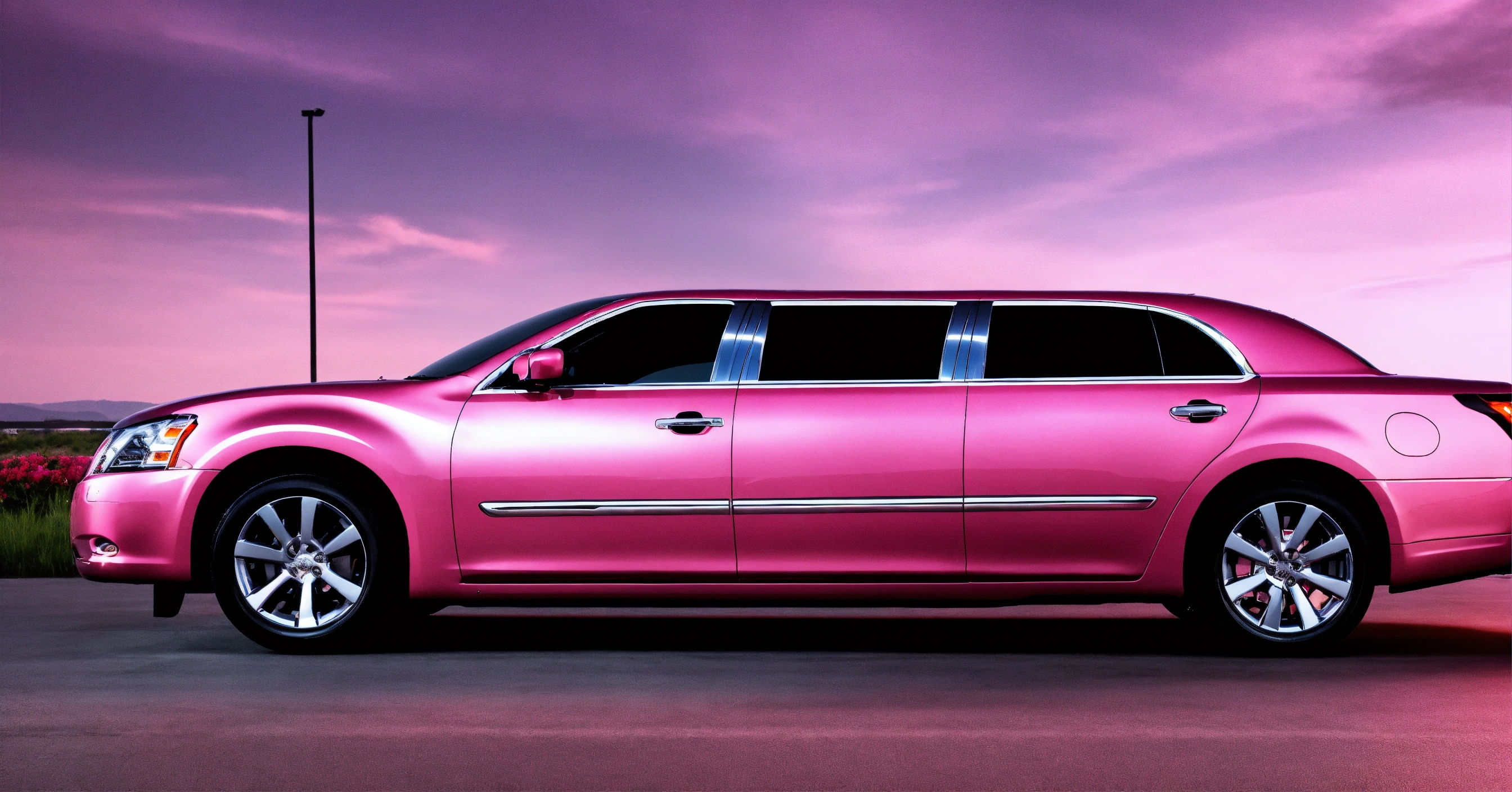 Lexica - Long pink limo, NISSAN, car rental, 3D, photo-realistic, 4K ...