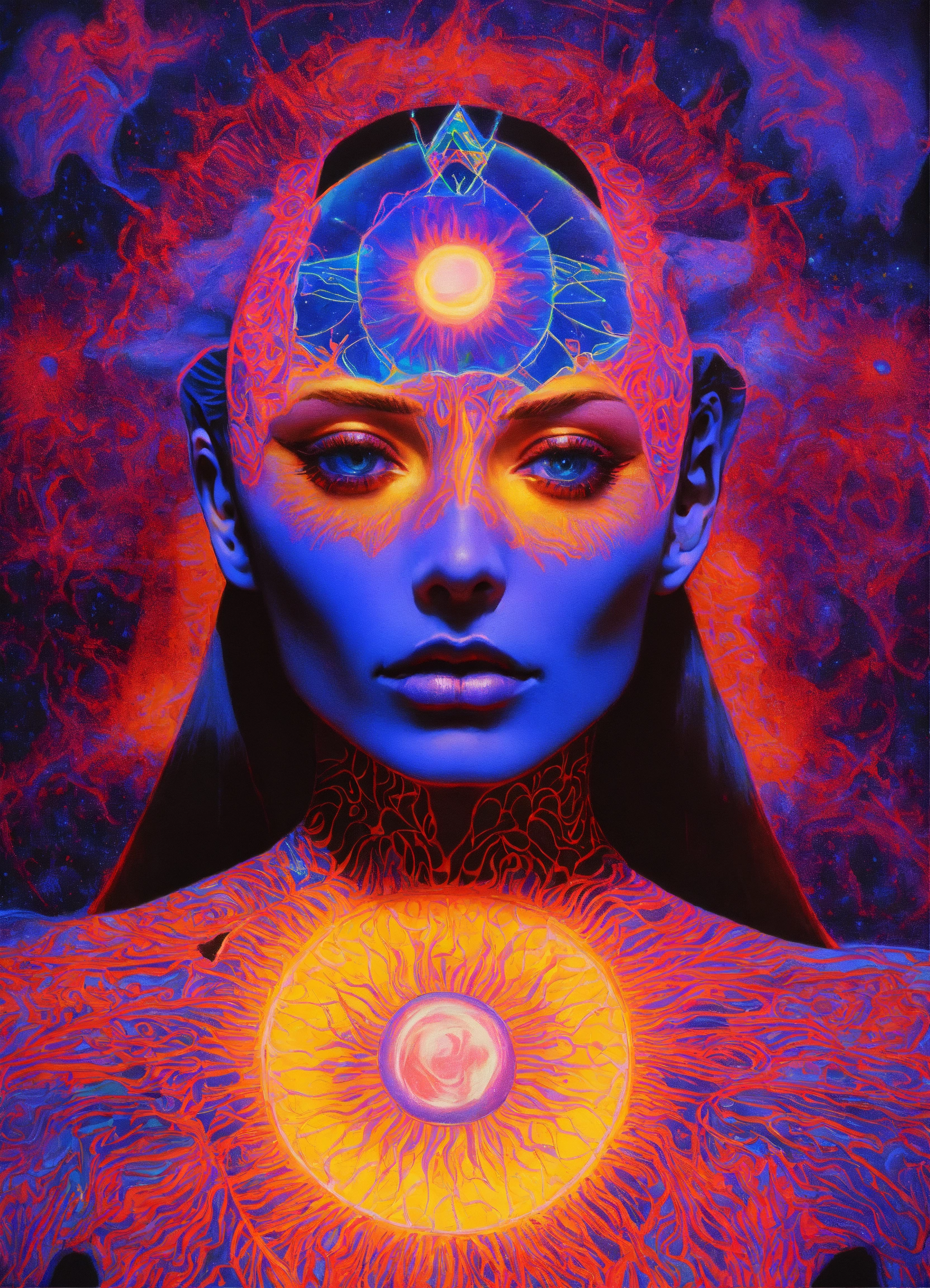 Lexica - Photorealistic portrait Gothic Fashion, of cosmic Alex Grey ...