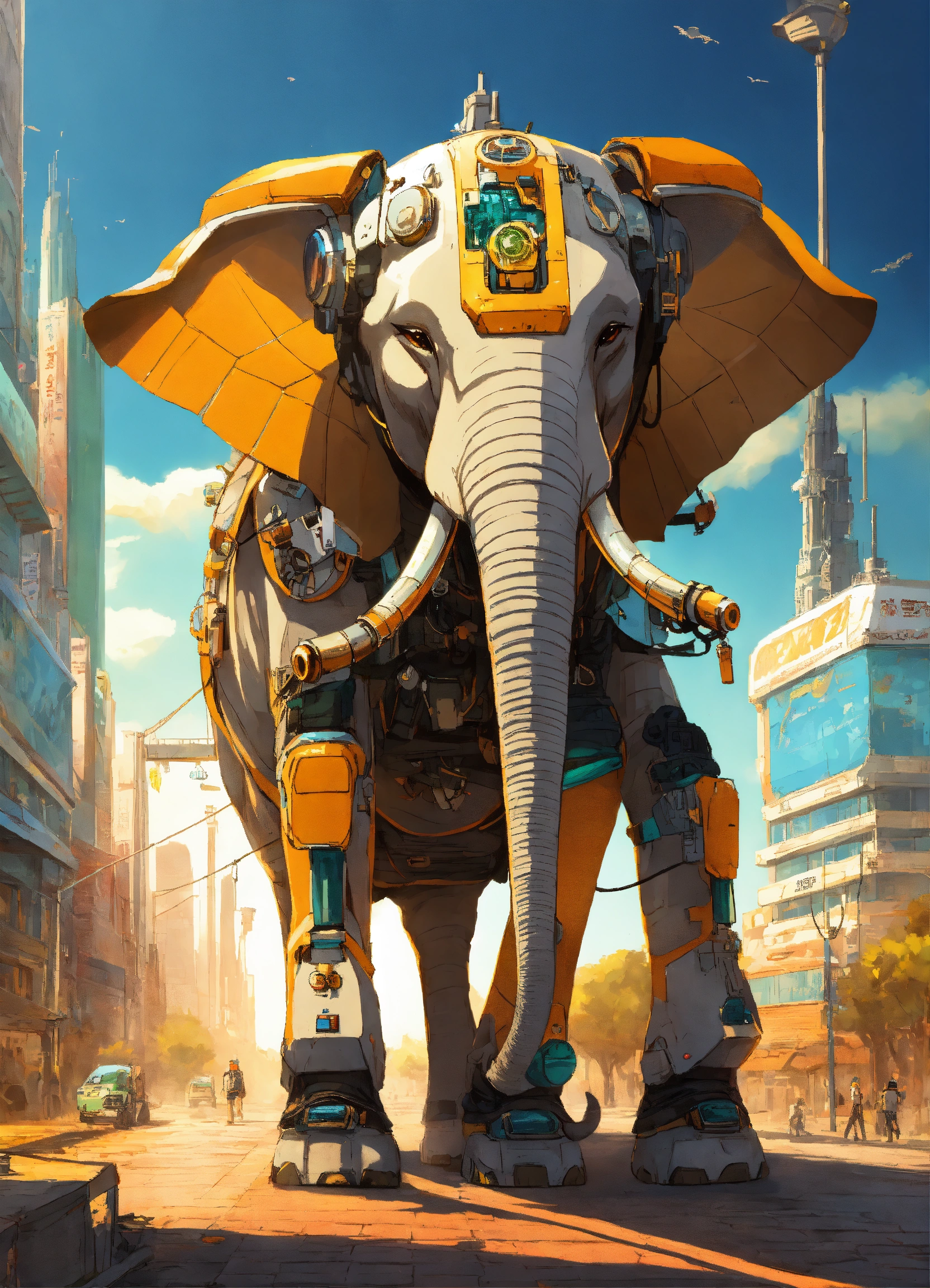 Lexica - Anime cyborg elephant solarpunk