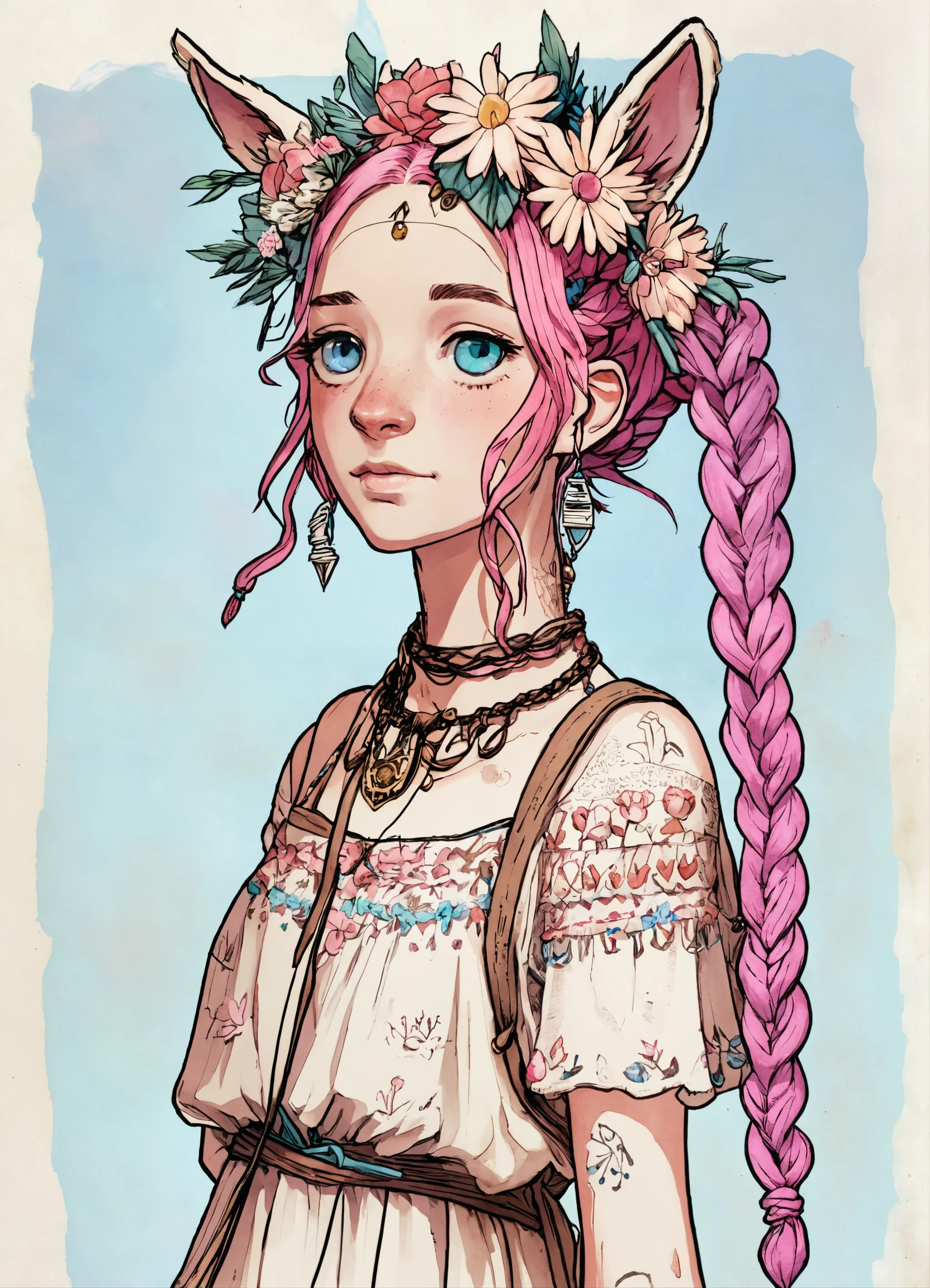 Lexica - In RPG character drawing style. Young human woman with clearly ...