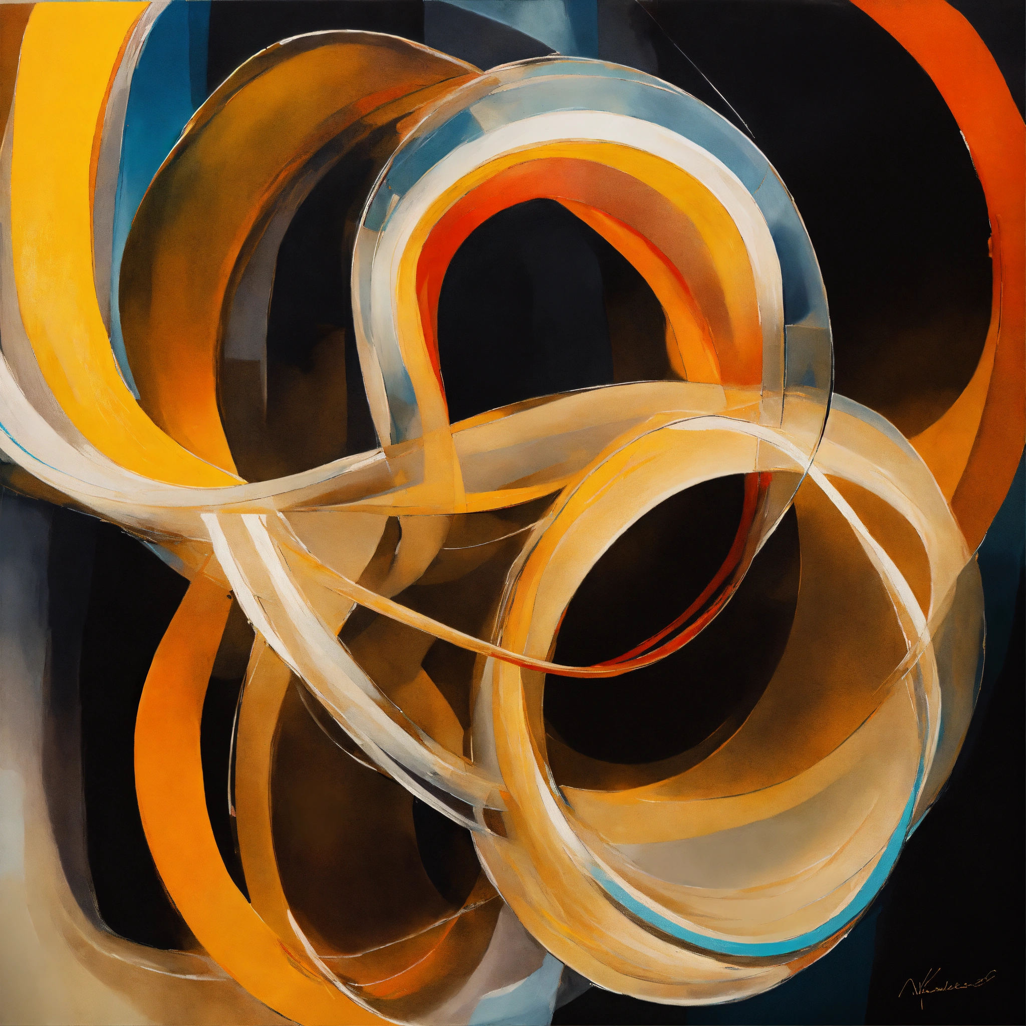 Lexica - Generative abstract curves tubes, oil painting, transparent ...