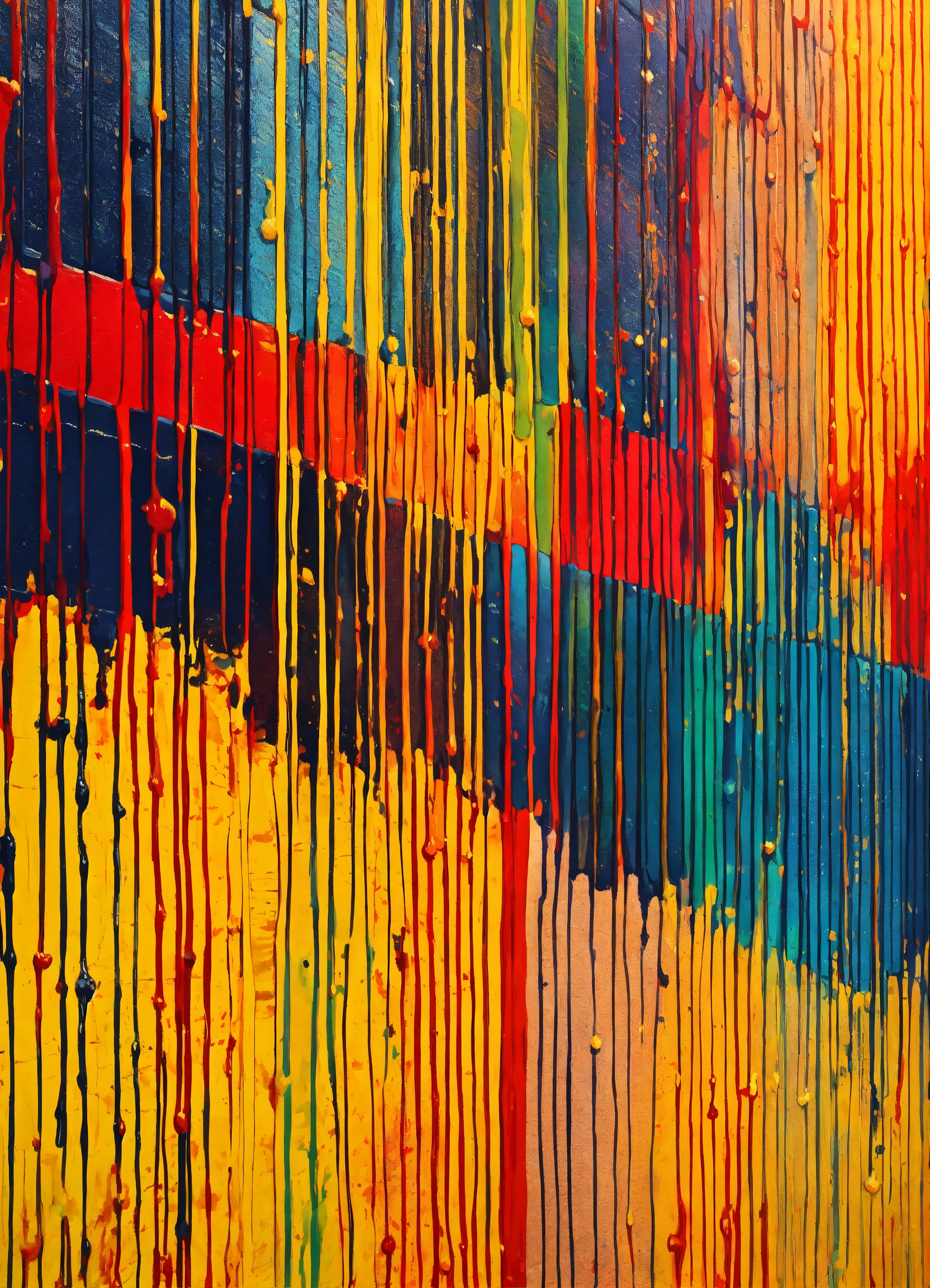 Lexica - Abstract rectangles colorful with ragged edges perspective oil ...