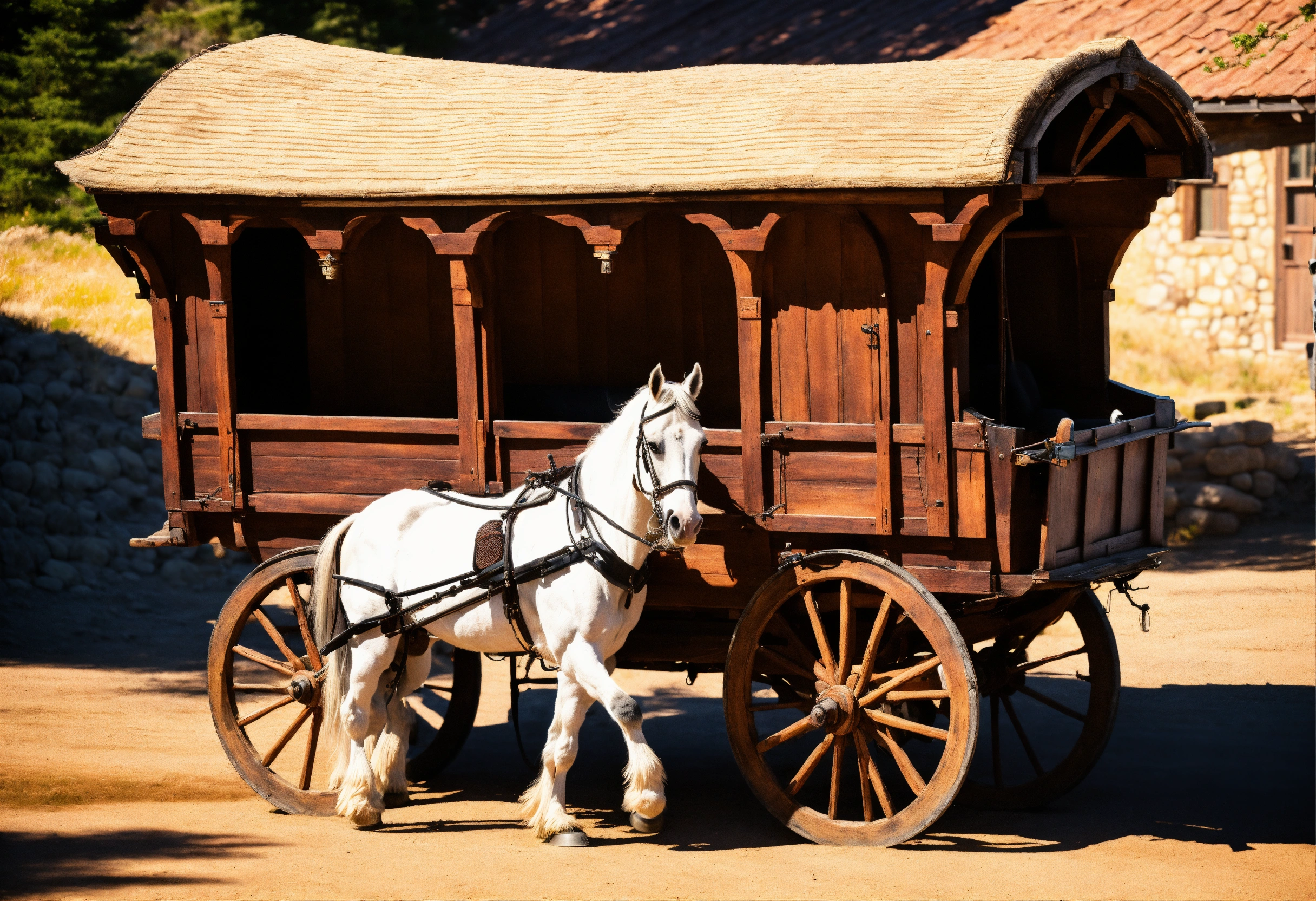 Lexica - Medieval magnificent large box wagon of the traveling people ...