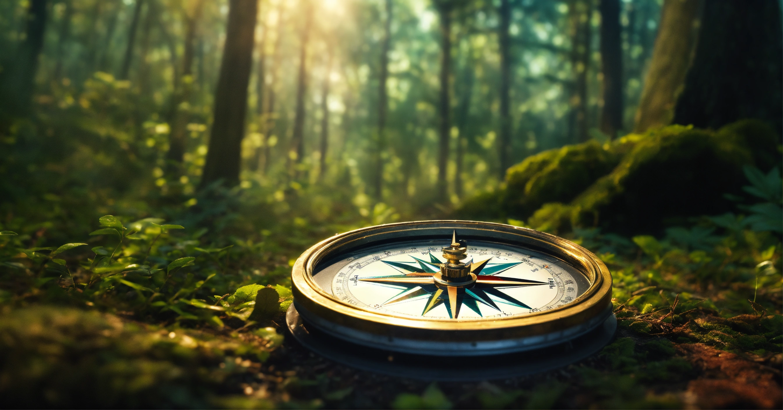 Lexica - A compass in a dense forest, magical, mystical, realistic, 8k