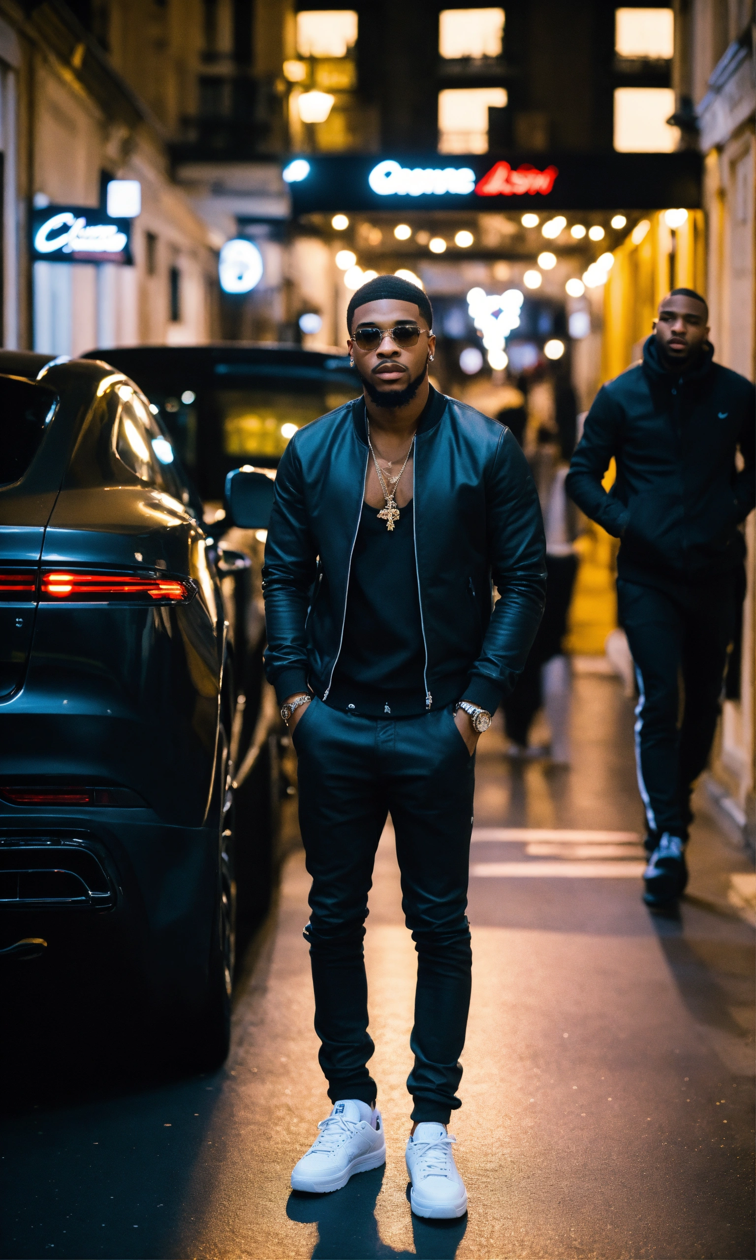 Lexica - Le rappeur Hamza à paris vue de loin, dans une tenue de luxe ...
