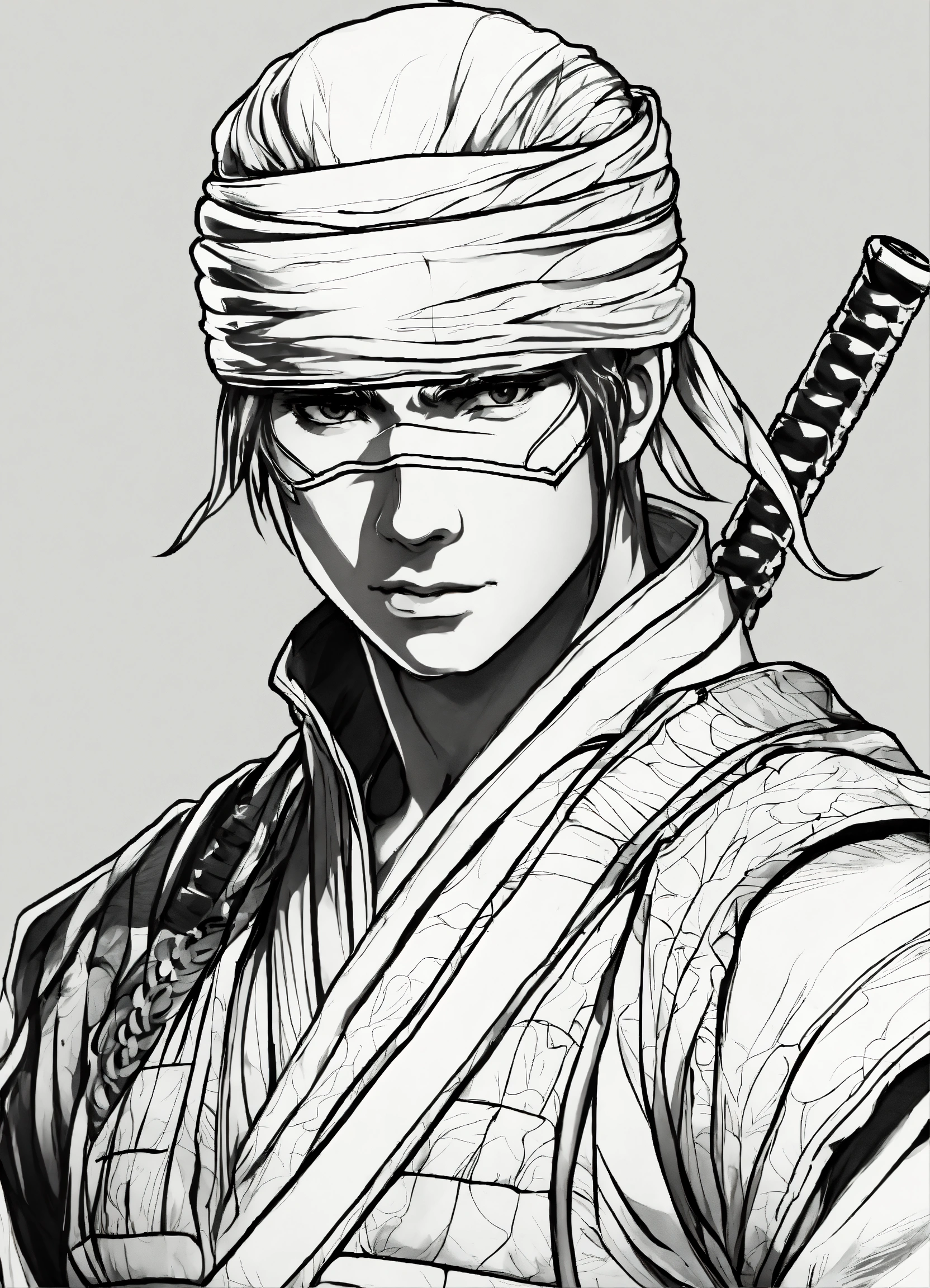 Lexica - Generate a portrait of a ninja, 4K resolution, anime line art ...