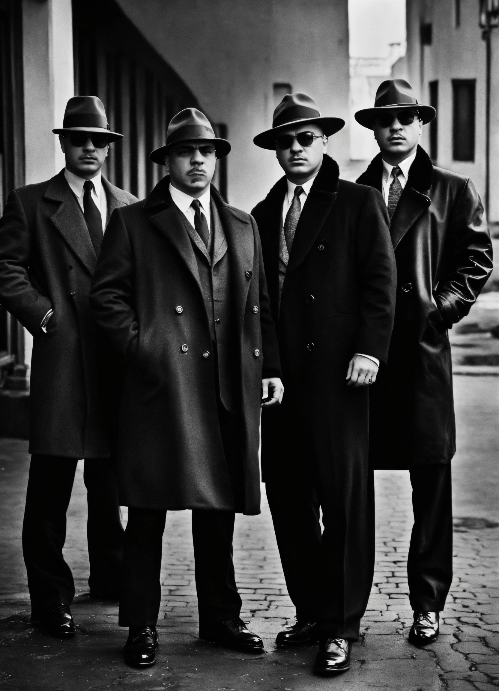 Lexica - Retro picture of 4 russian mafia members black and white