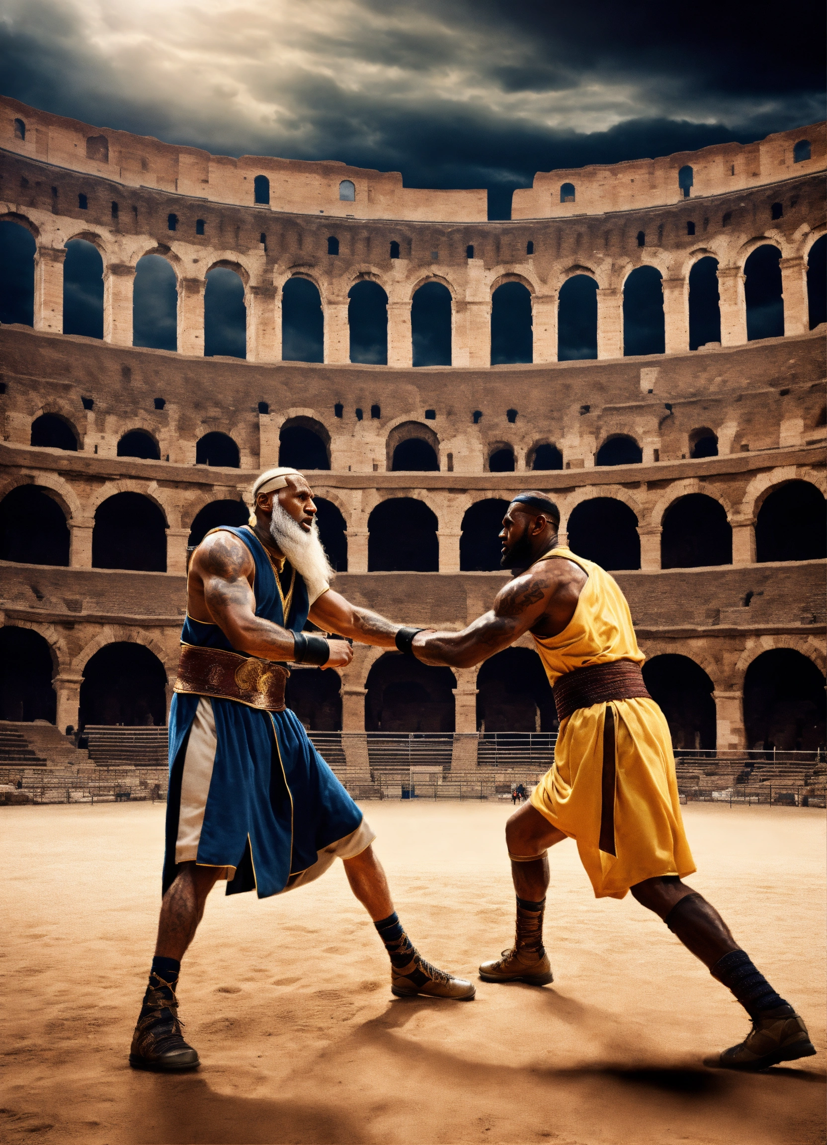 Lexica - Photo realistic shot of dumbledore and lebron james fighting ...