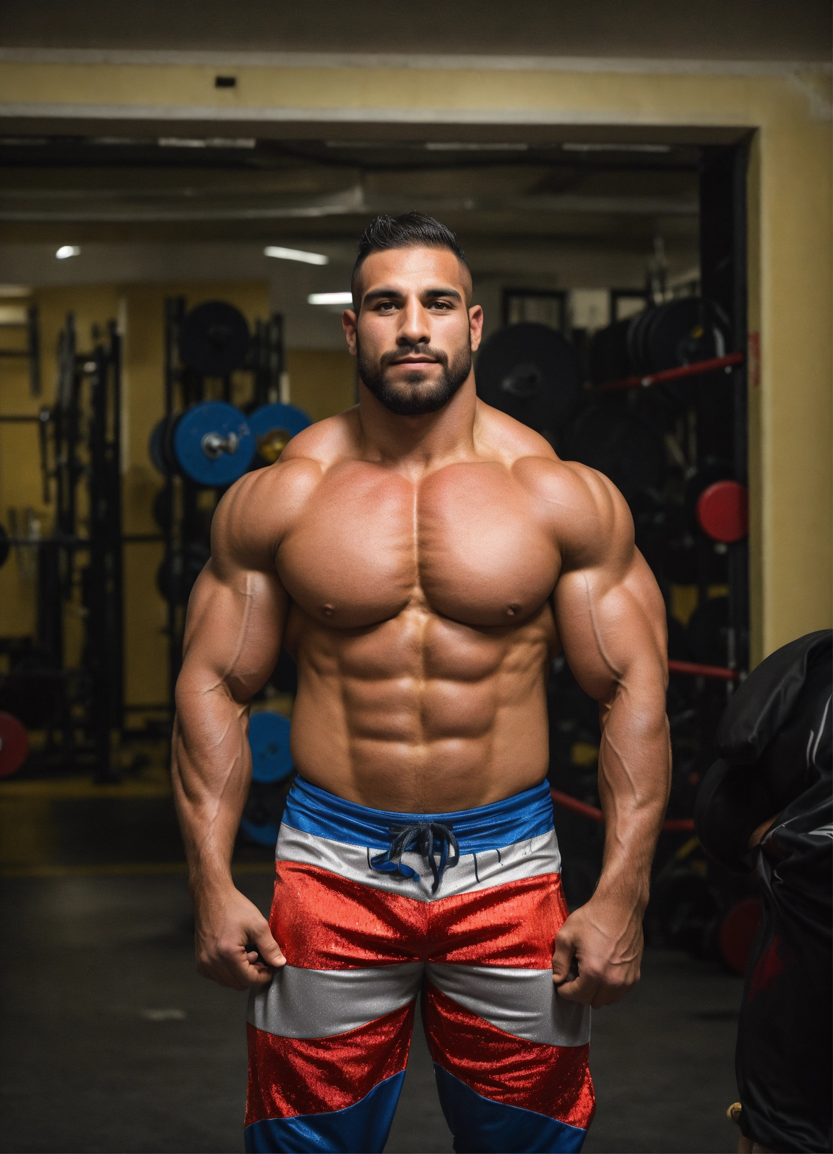 Lexica - 30-year-old wrestler with big muscles, bodybuilder, Jordanian, big