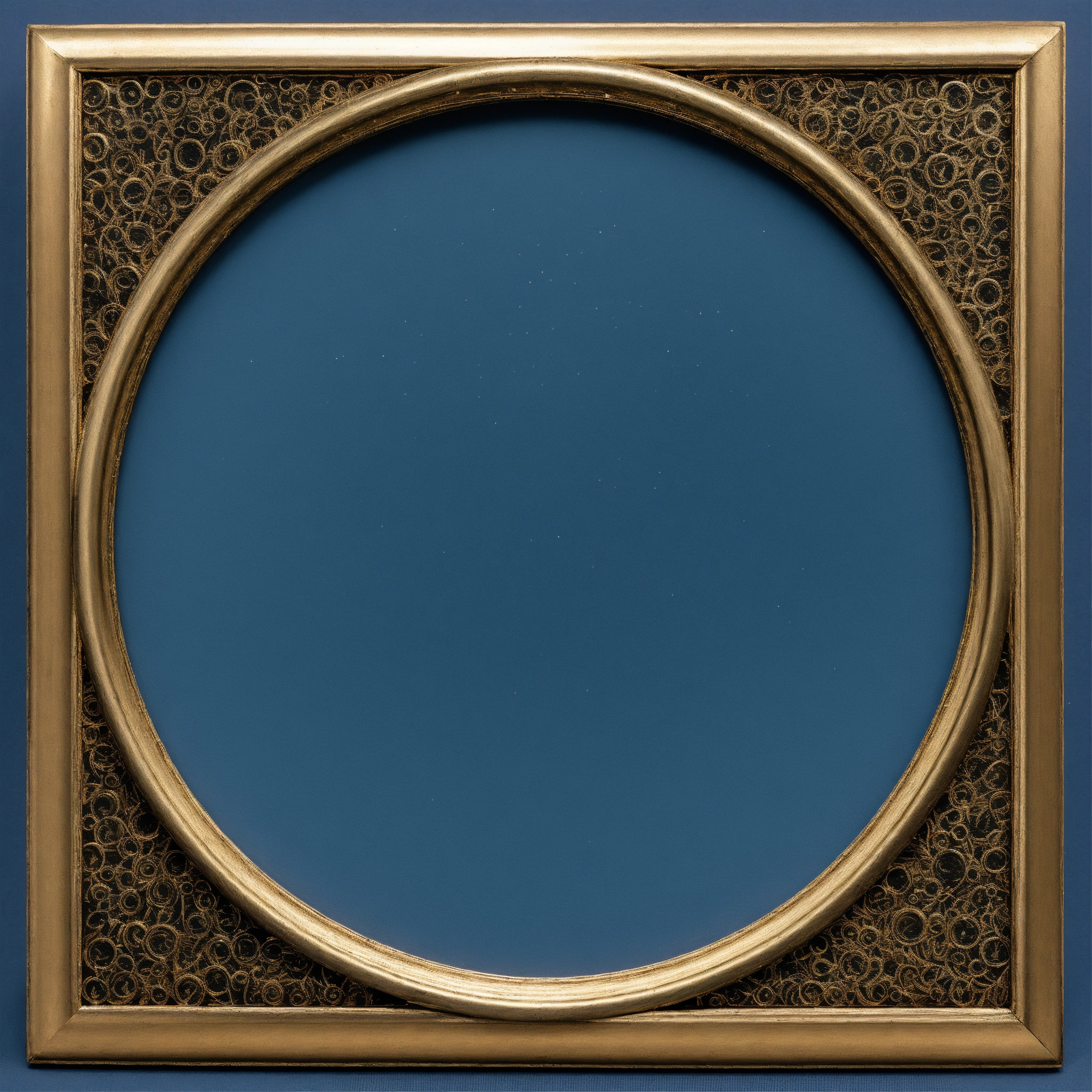Lexica - A simple slim metallic blue circle frame