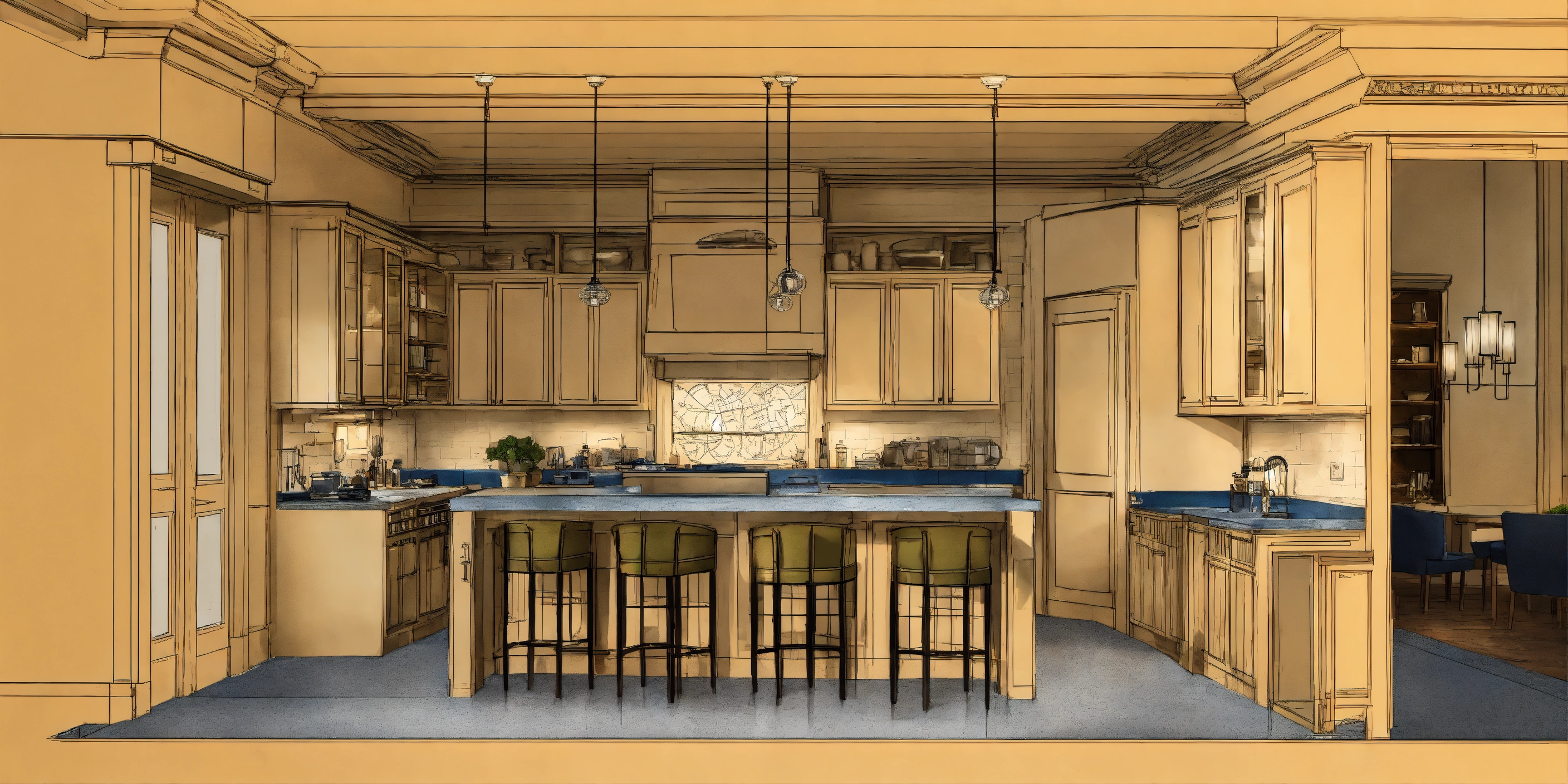 Lexica - Blueprint design of a vintage townhouse in a multistory ...