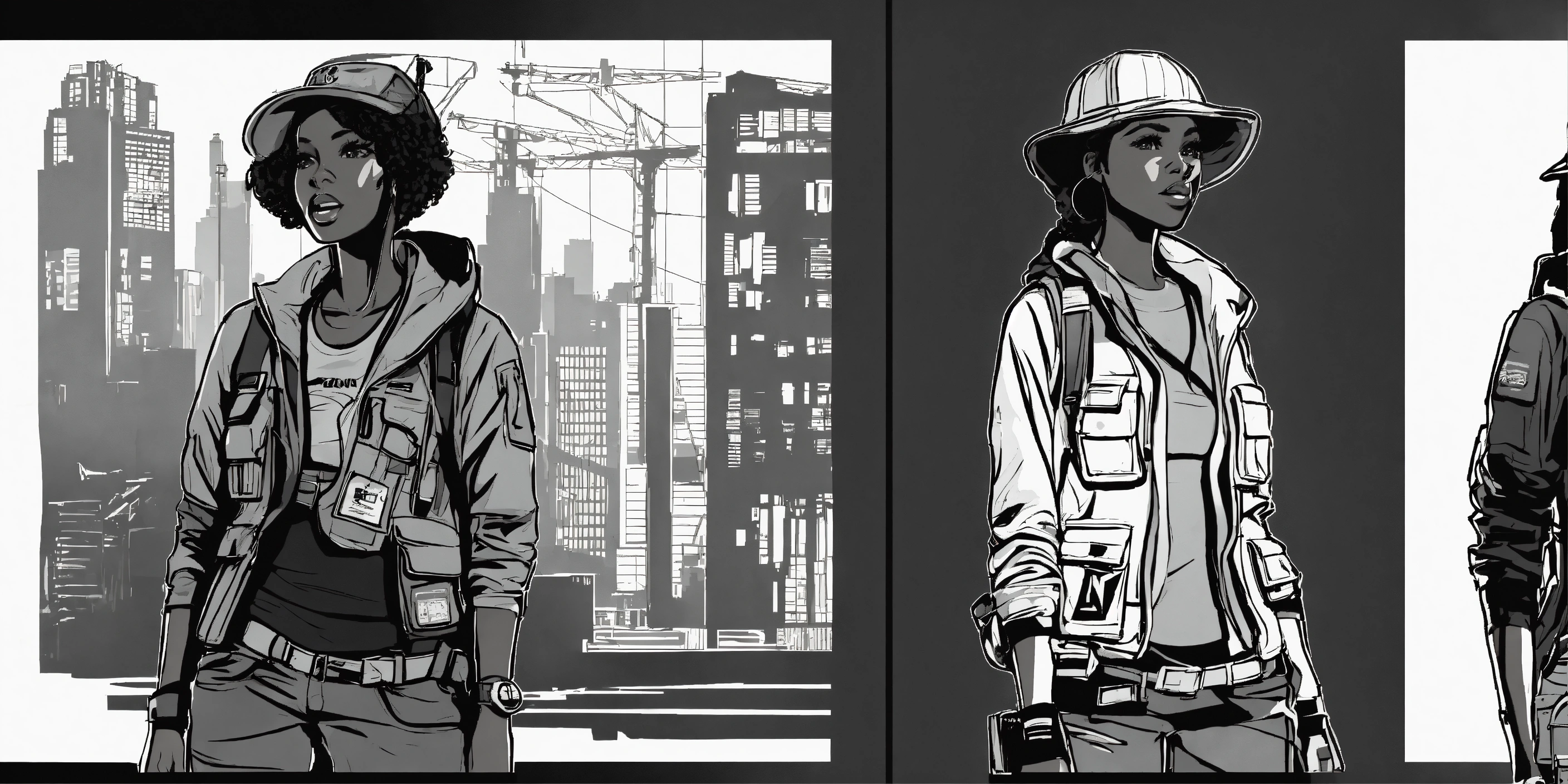 Lexica - Urban Jungle Explorer Black Woman, utilitarian urban explorer ...