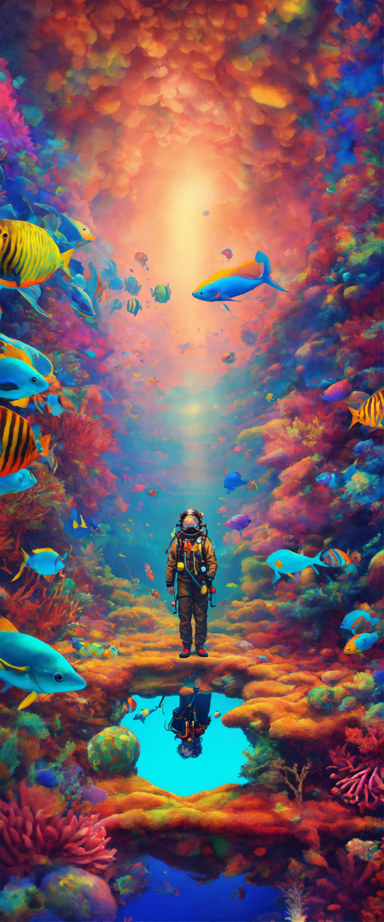 Lexica - The most surreal psychedelic diver ever, 4k, dmt