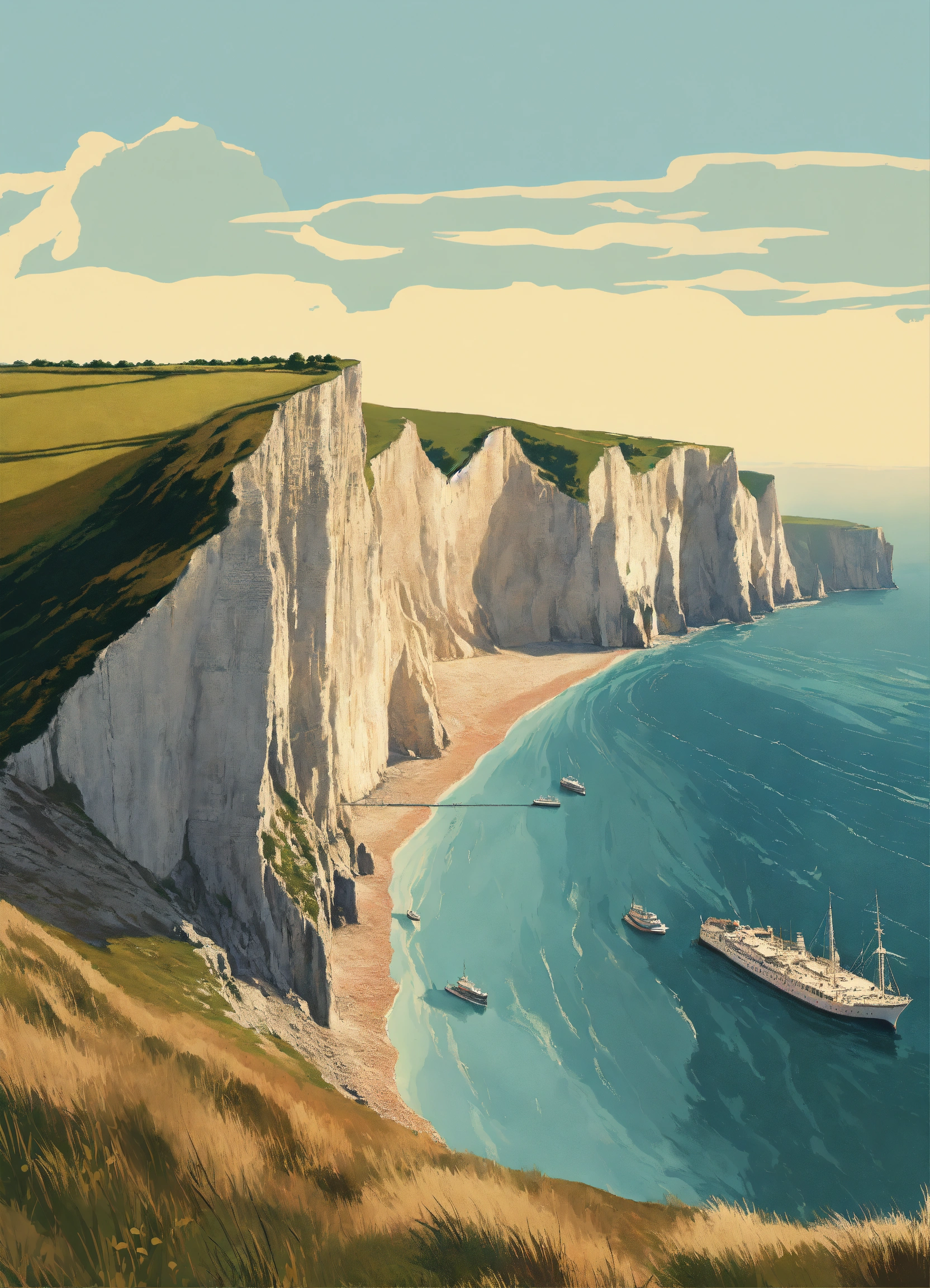 Lexica - Create a captivating background, Cliffs of Dover in the ...