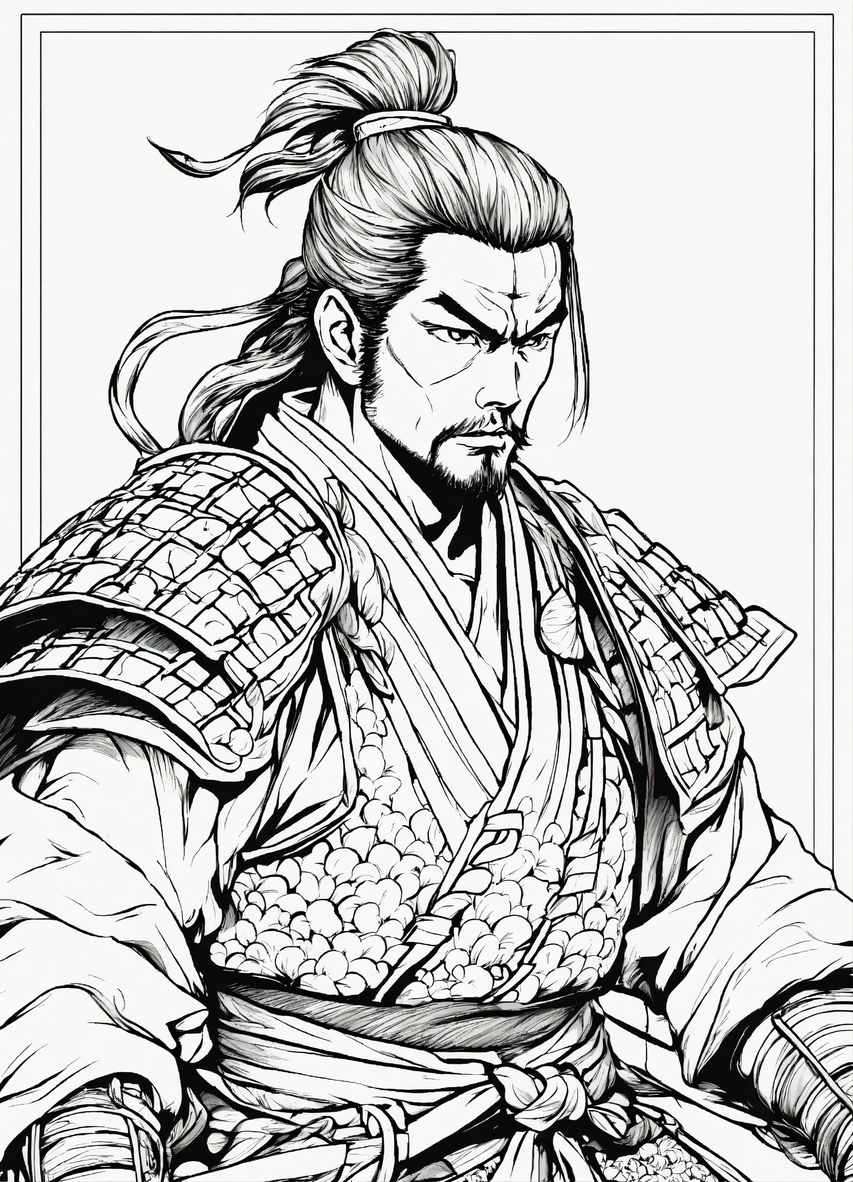 Lexica - Generate a portrait of a samurai , 4K resolution, anime line ...