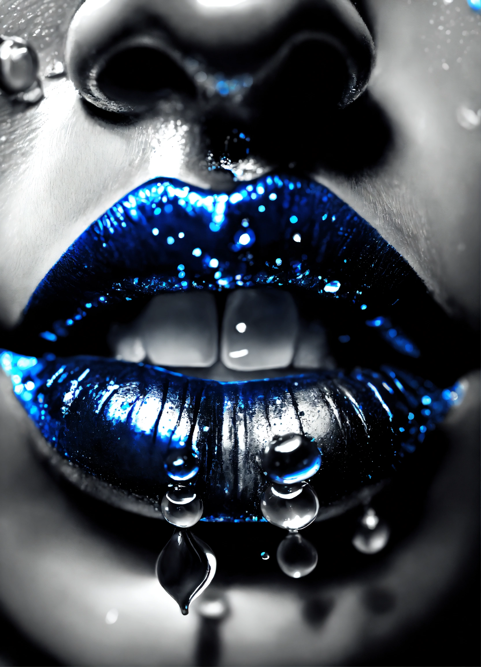 Lexica - Photorealistic, black and white, extreme close up, lips ...