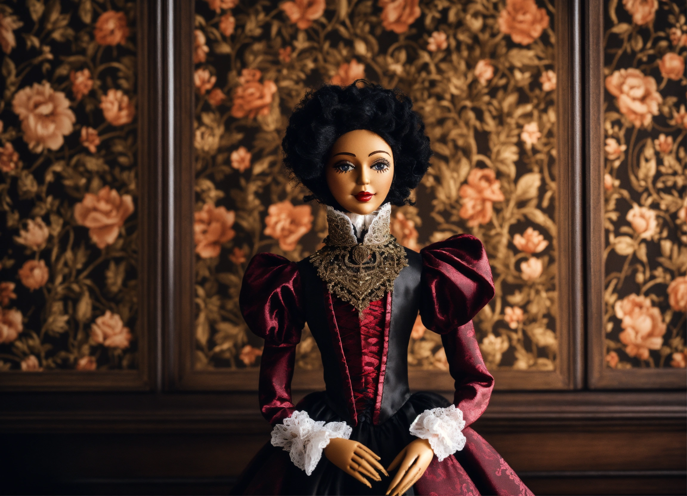 Lexica - Georgian dark skinned wooden puppet that looks like an elegant ...