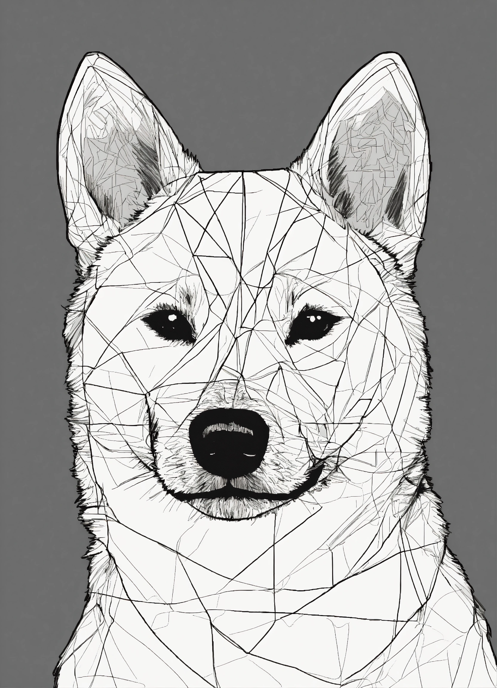 Lexica - Simple scribbly single line drawing Shiba Inu
