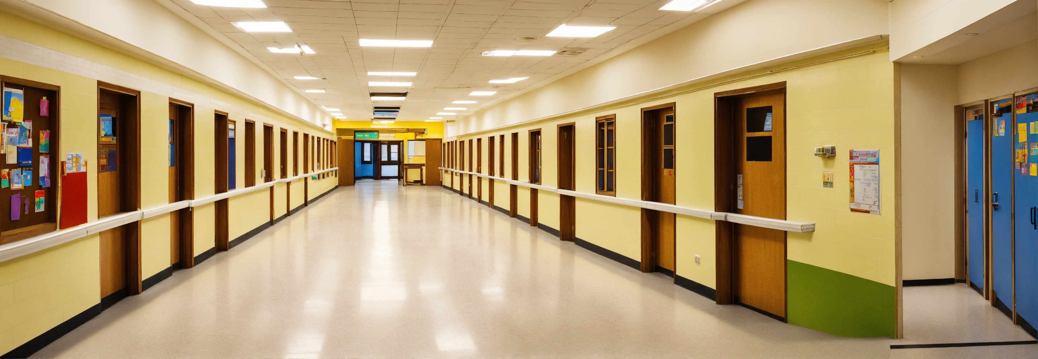 Lexica - A school wide corridor with large,Smooth white walls with a ...
