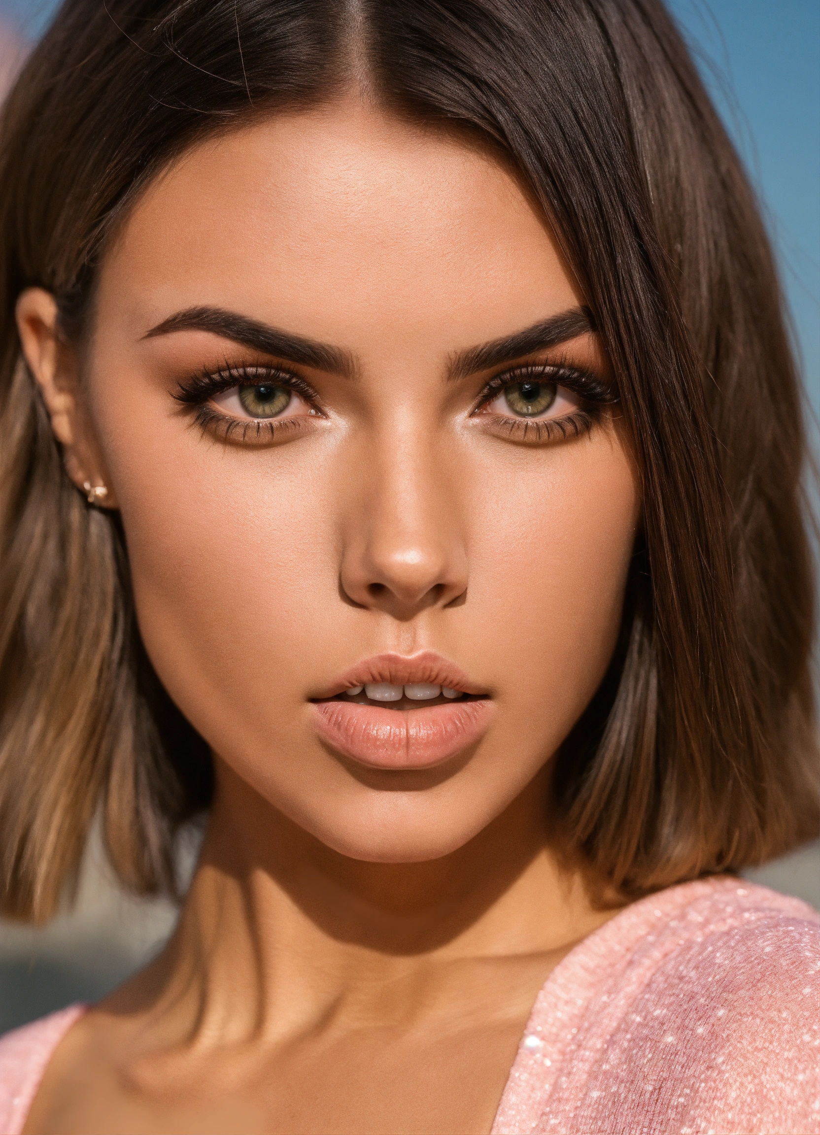 Lexica Adriana Chechik Looking At Camera 8k
