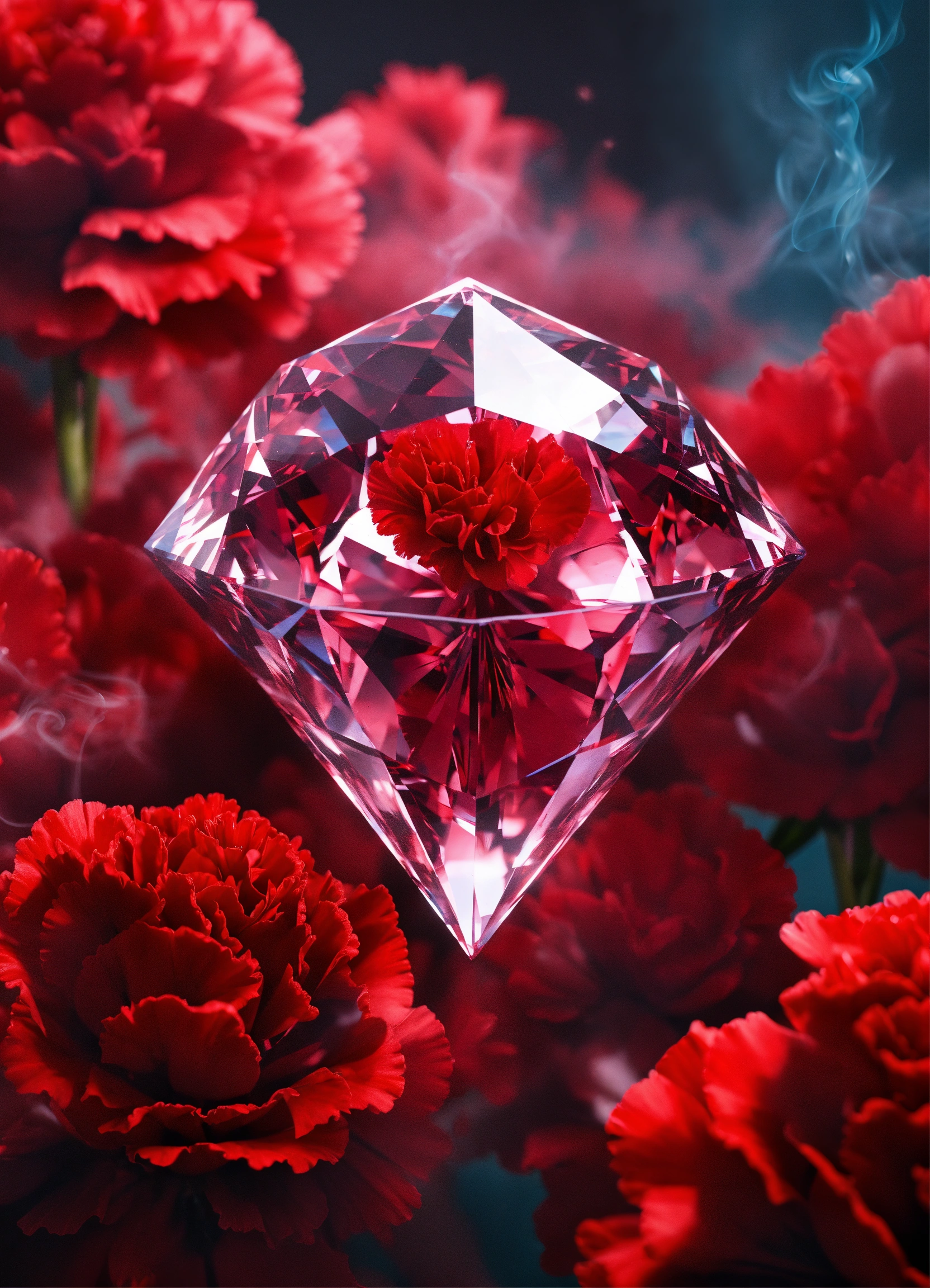 Lexica - Diamonds and red carnations, diamonds made of smoke, graffiti ...