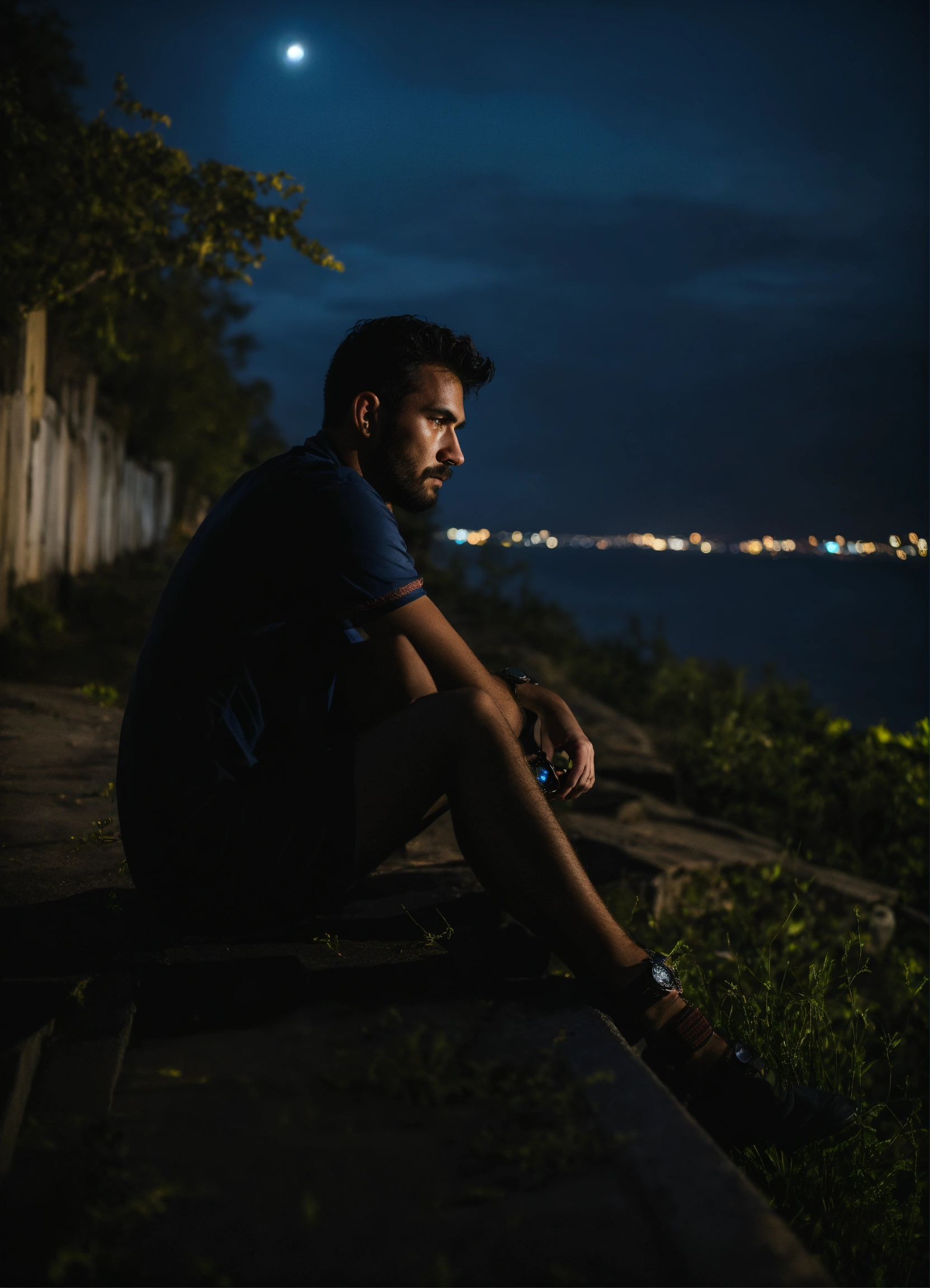 Lexica - A man seeing watch which is on his wrist in dark night in very ...