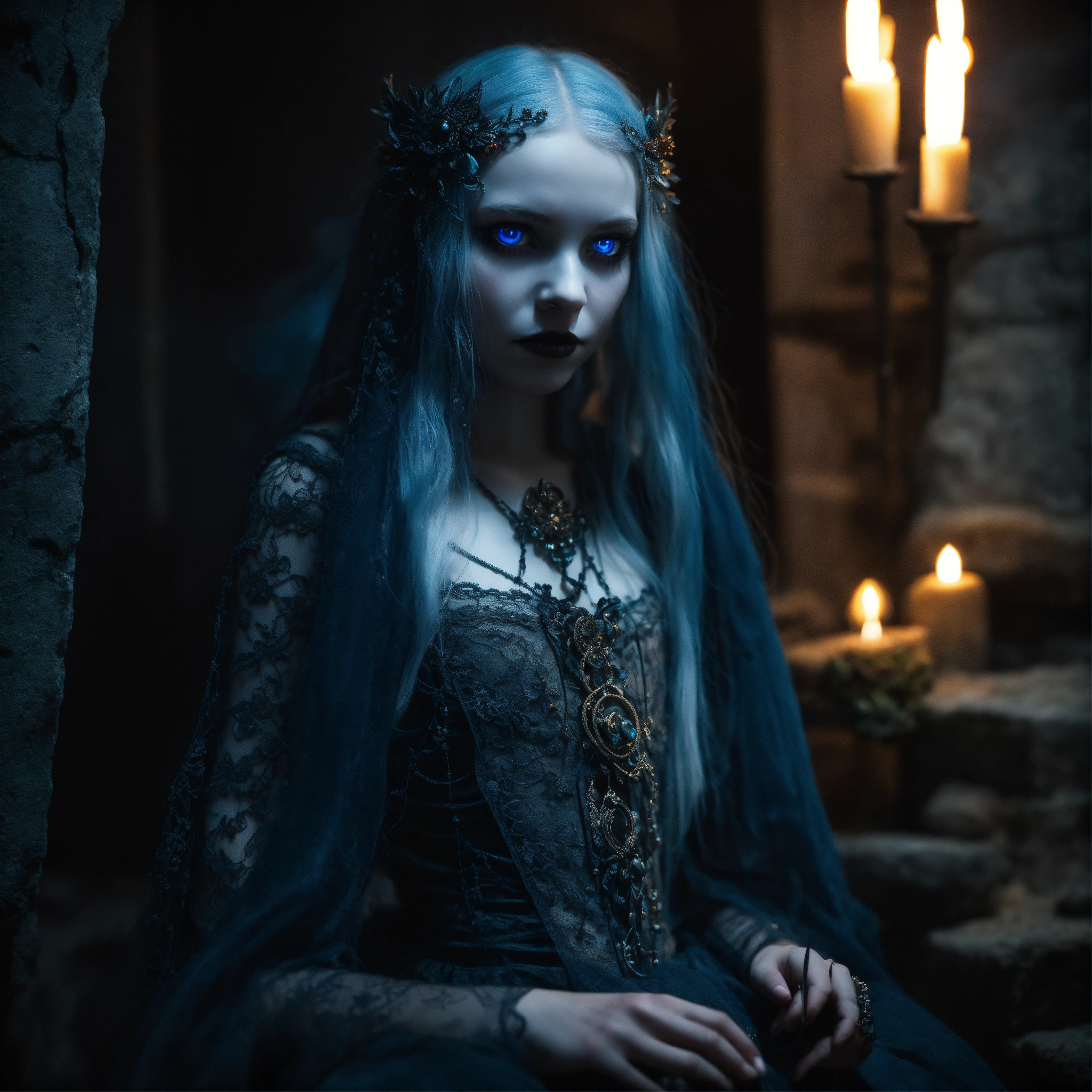 Lexica - Body portrait, twelve year old childish female goth ...