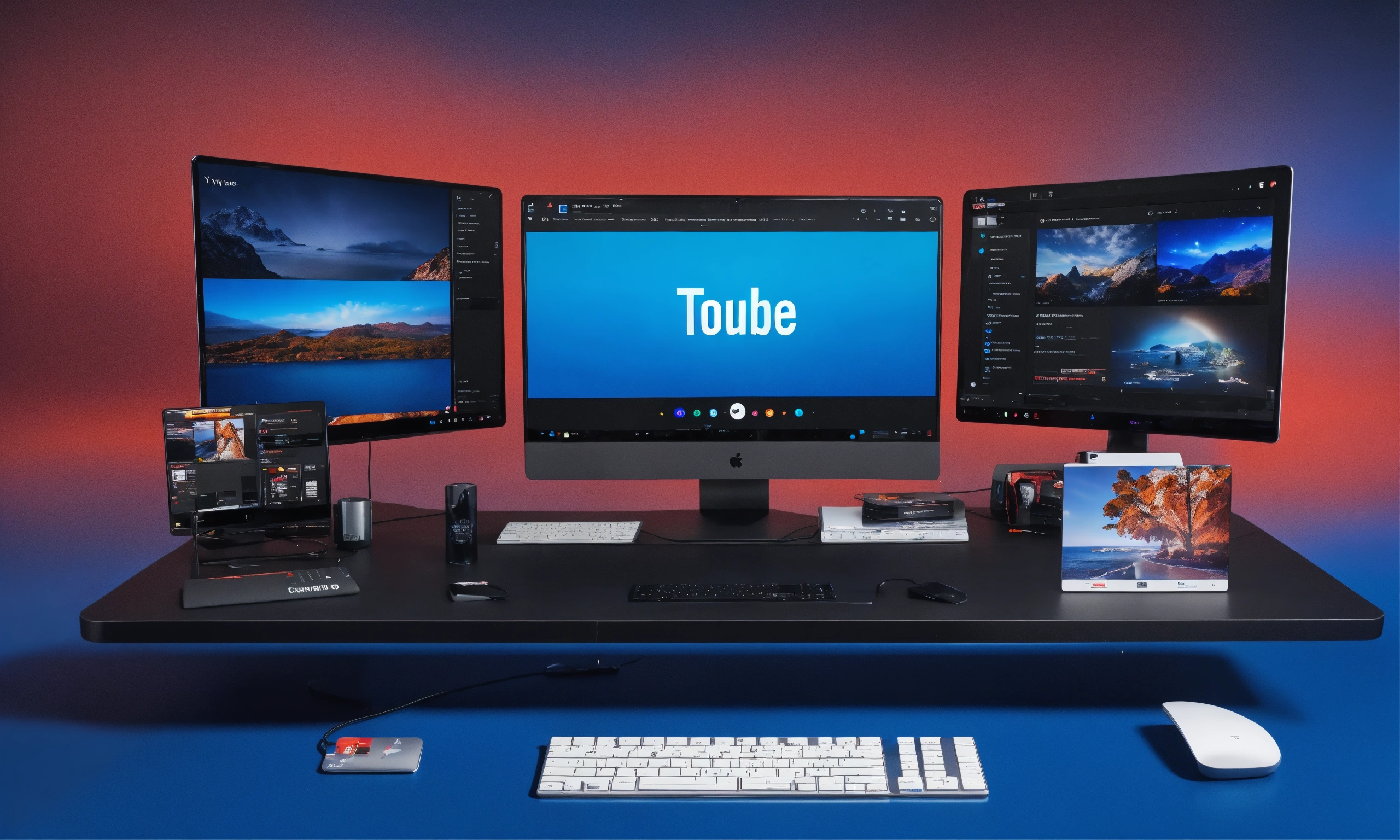 Lexica - YouTube desktop computer, ux/ui, blue, black