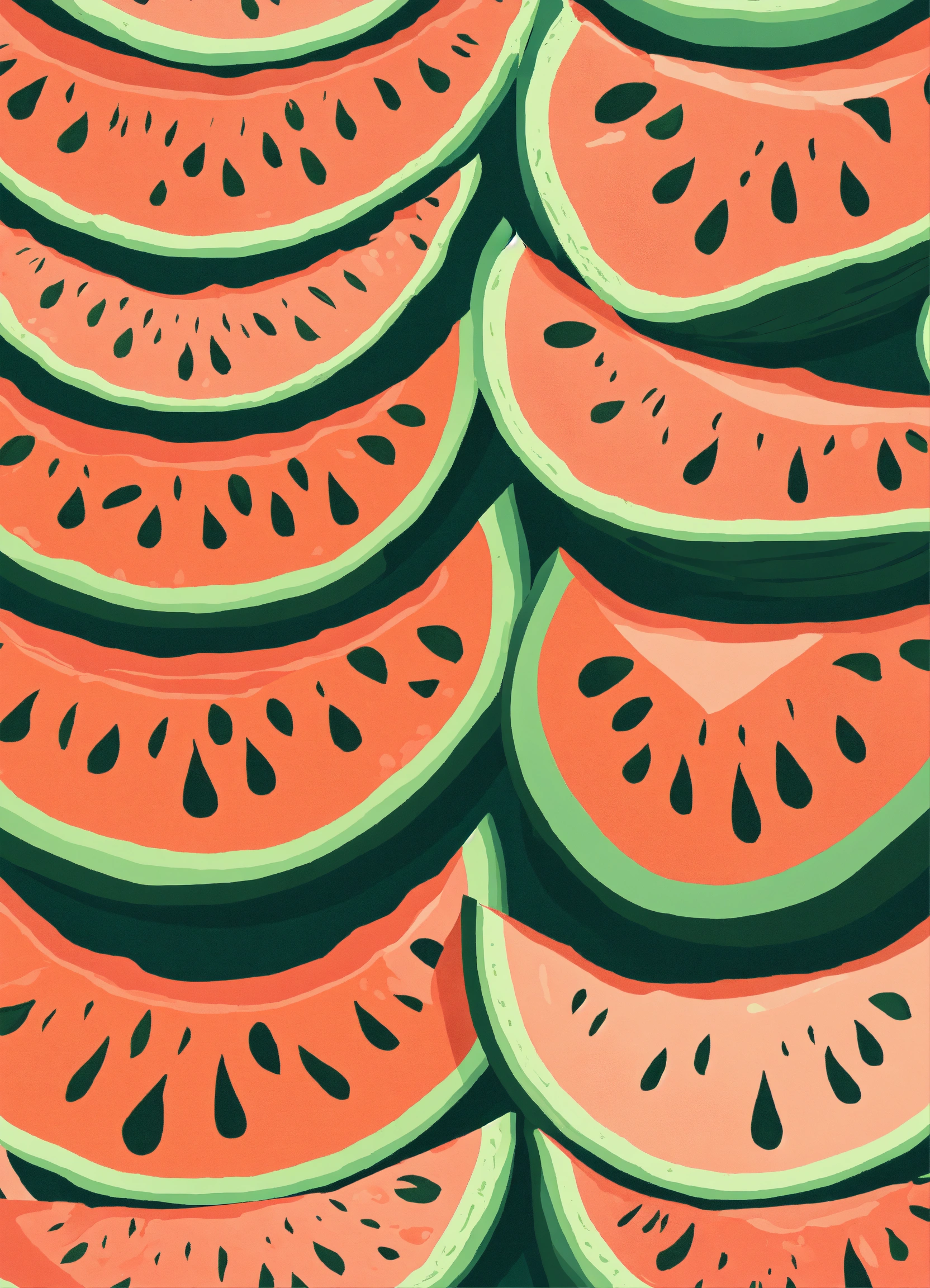 Lexica - Create a flat design image of a whole melon with soft colors ...