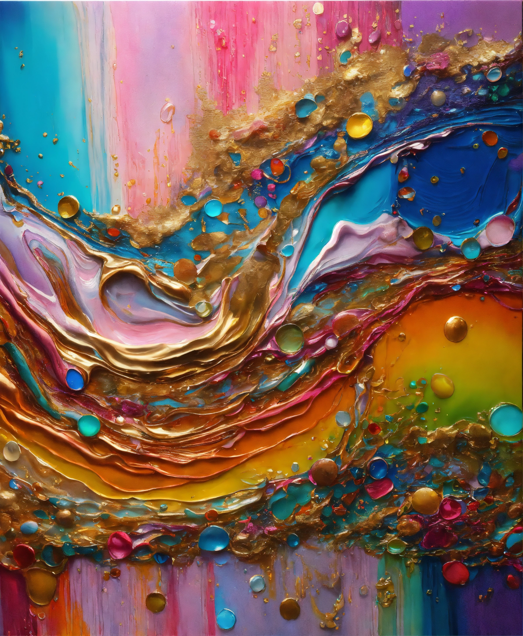 Lexica - Colorful abstract painting oil and water complex complicated ...