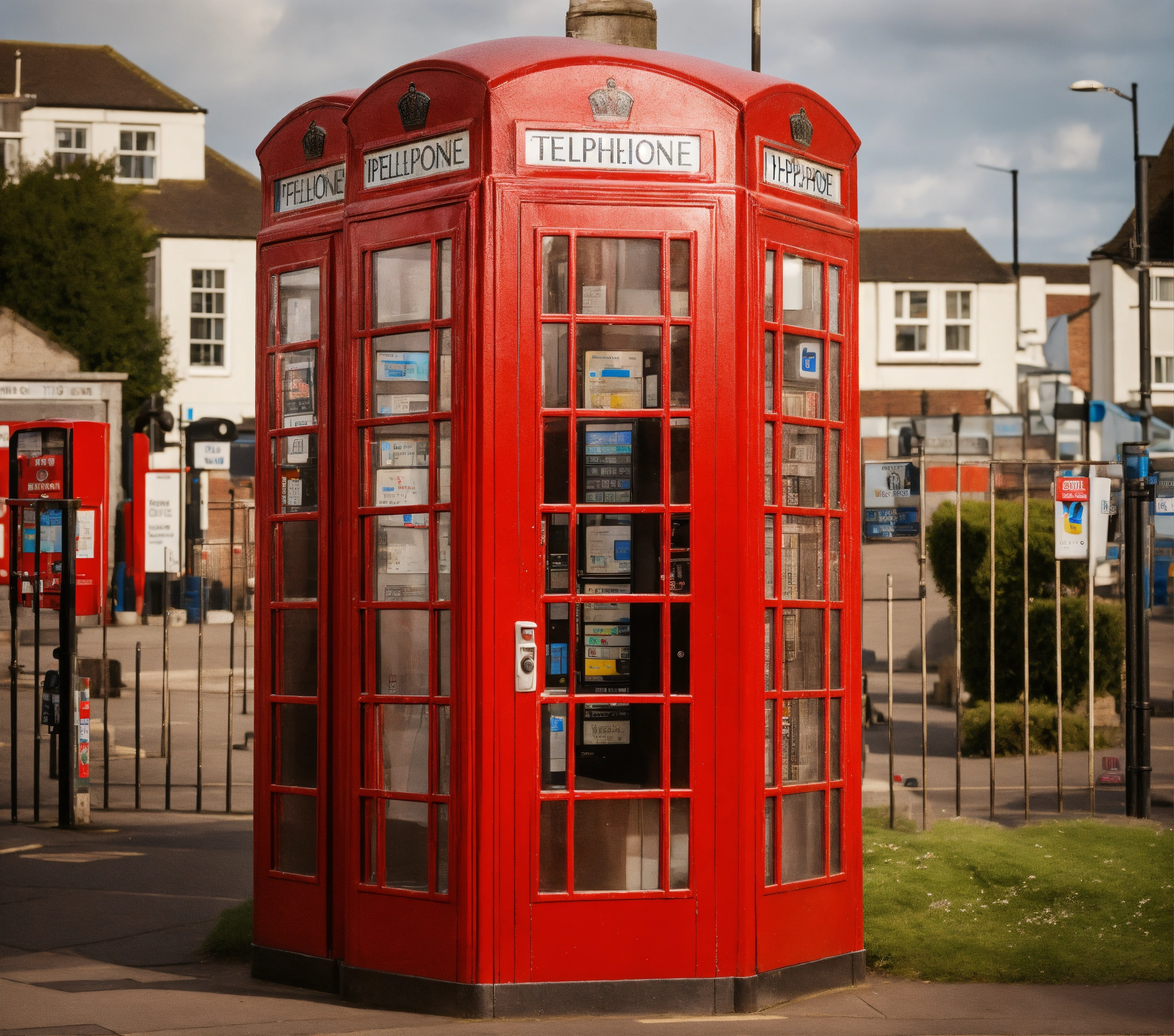 Lexica - A British telephone booth with the letters "iPhone" on it.