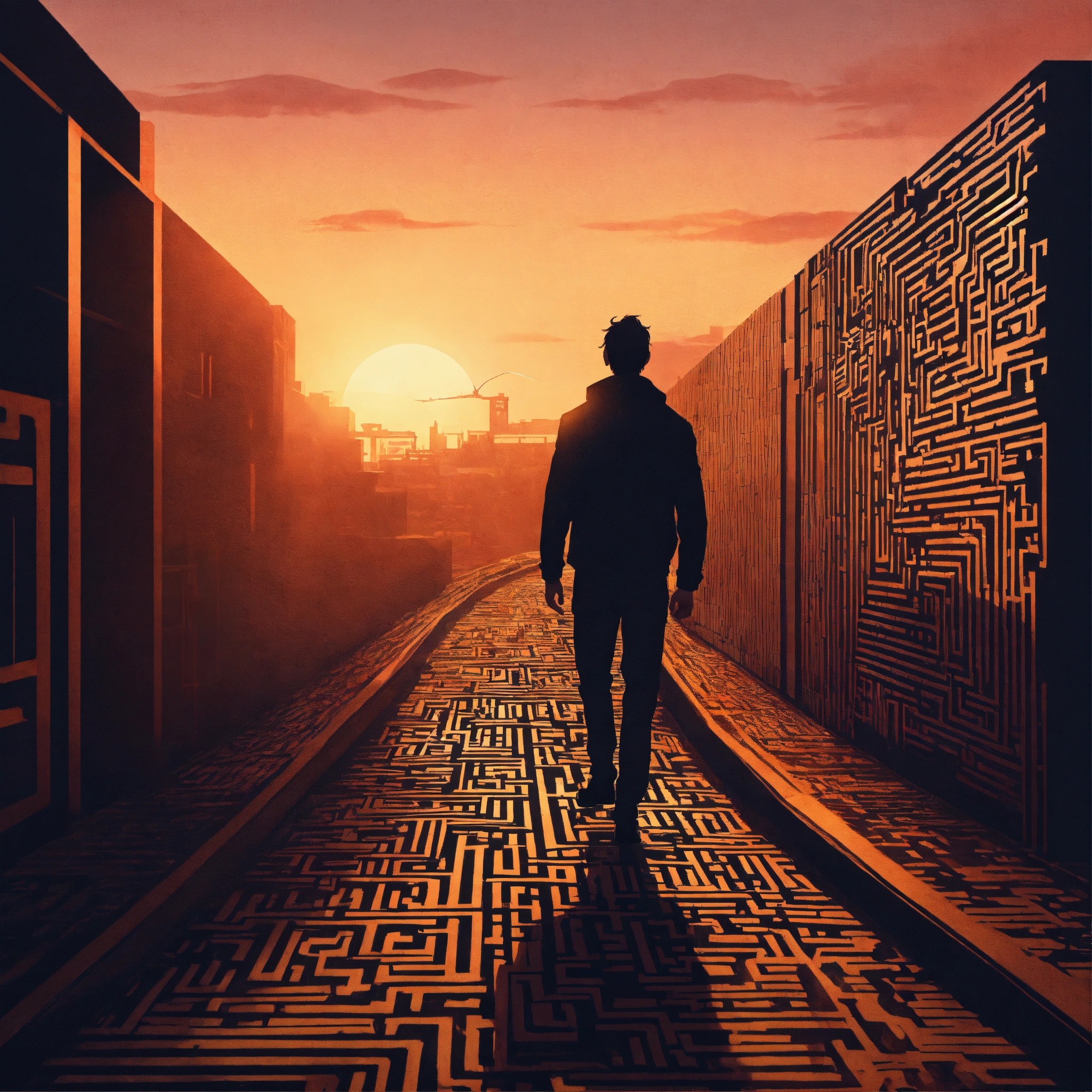 Lexica - Une silhouette d'homme avec les cheveux long en train de se ...