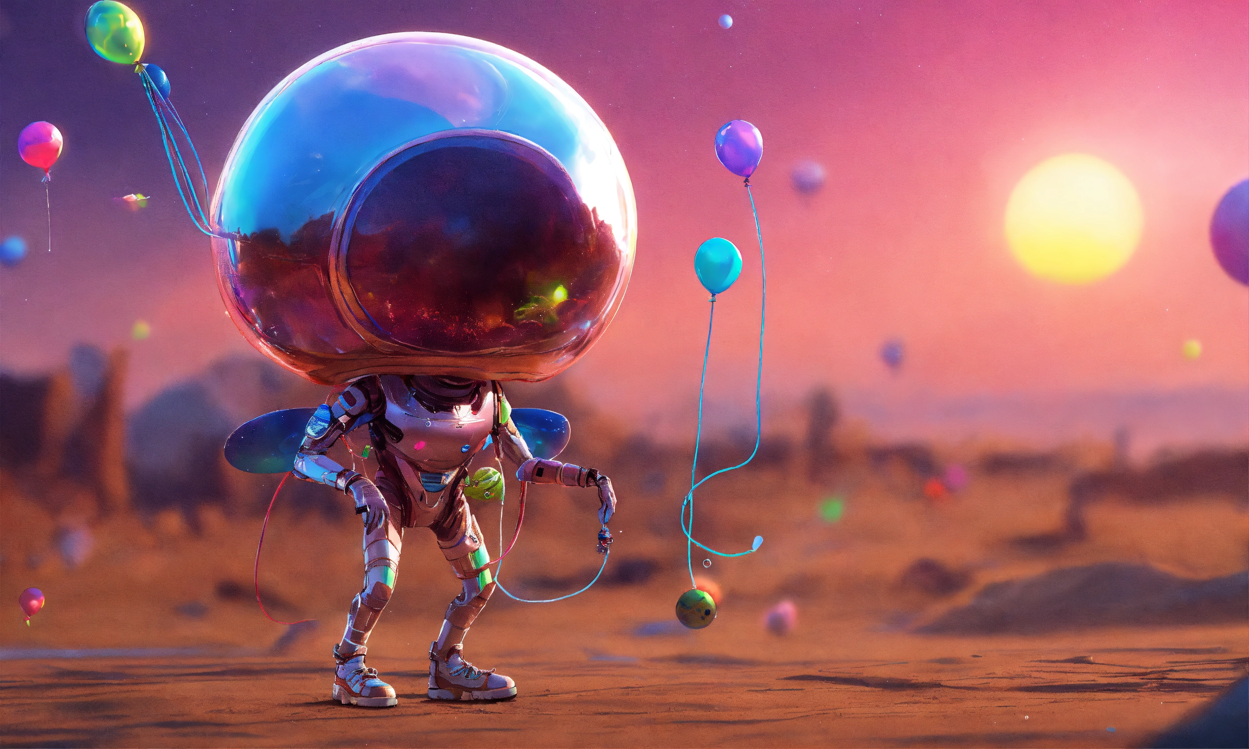 Lexica - An alien that I introduce to bubble-gum connected to a straw ...