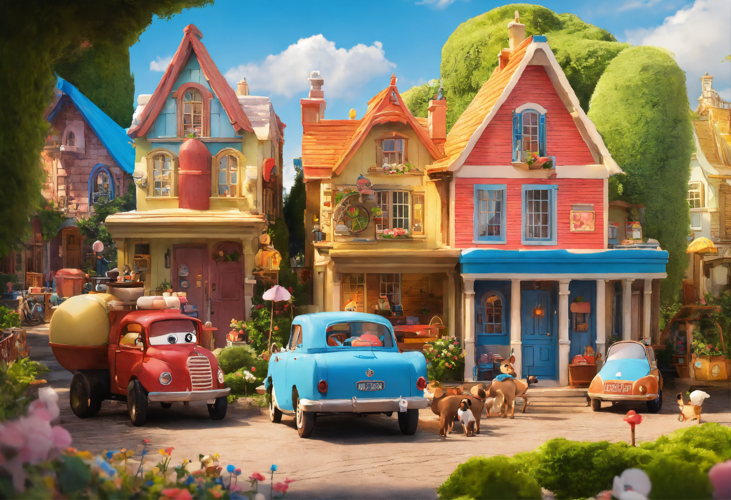 Lexica - Create a charming Disney-Pixar style poster. The image should ...