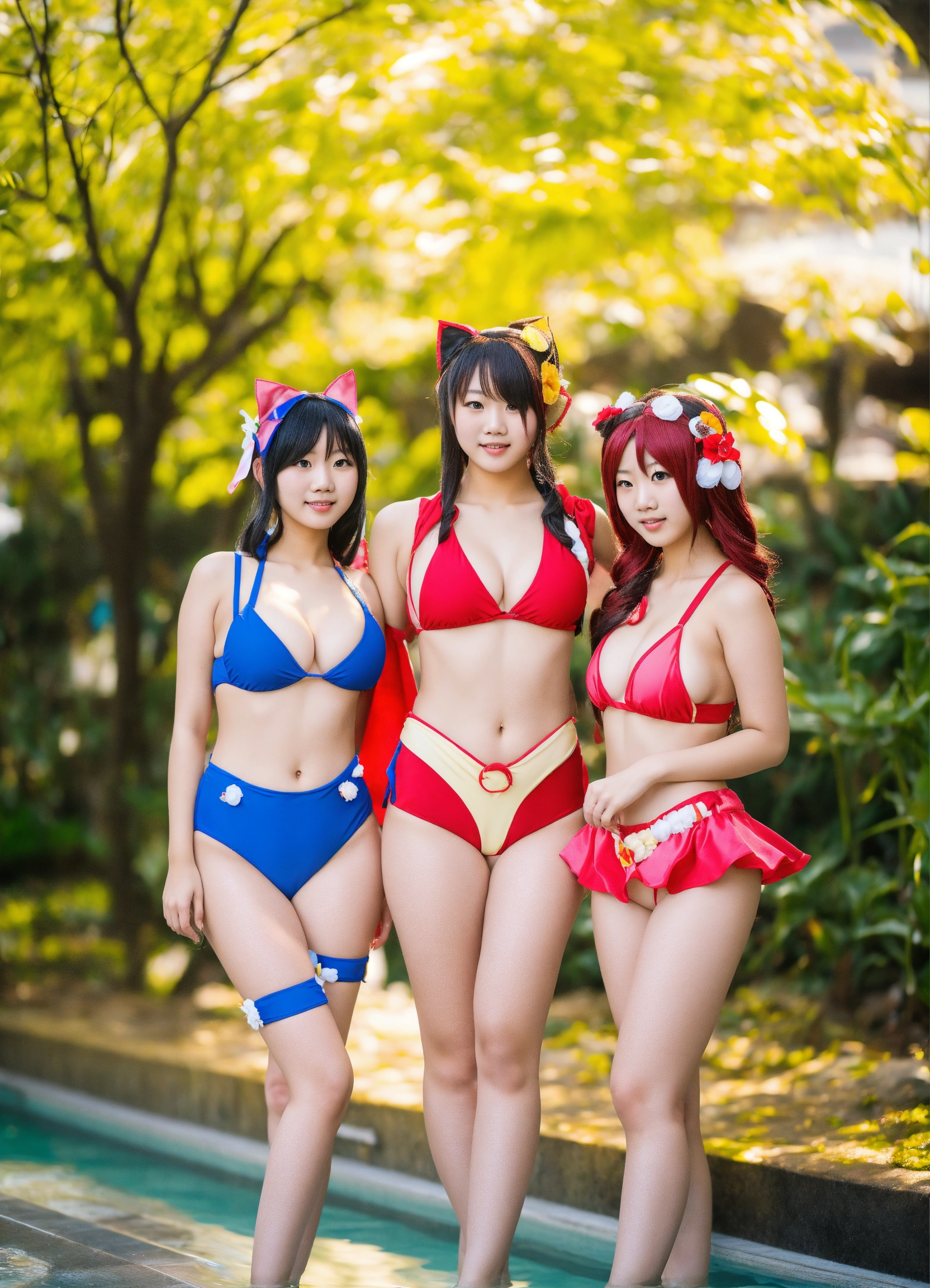 Lexica - Group of asian girls wearing cosplay bathing suits