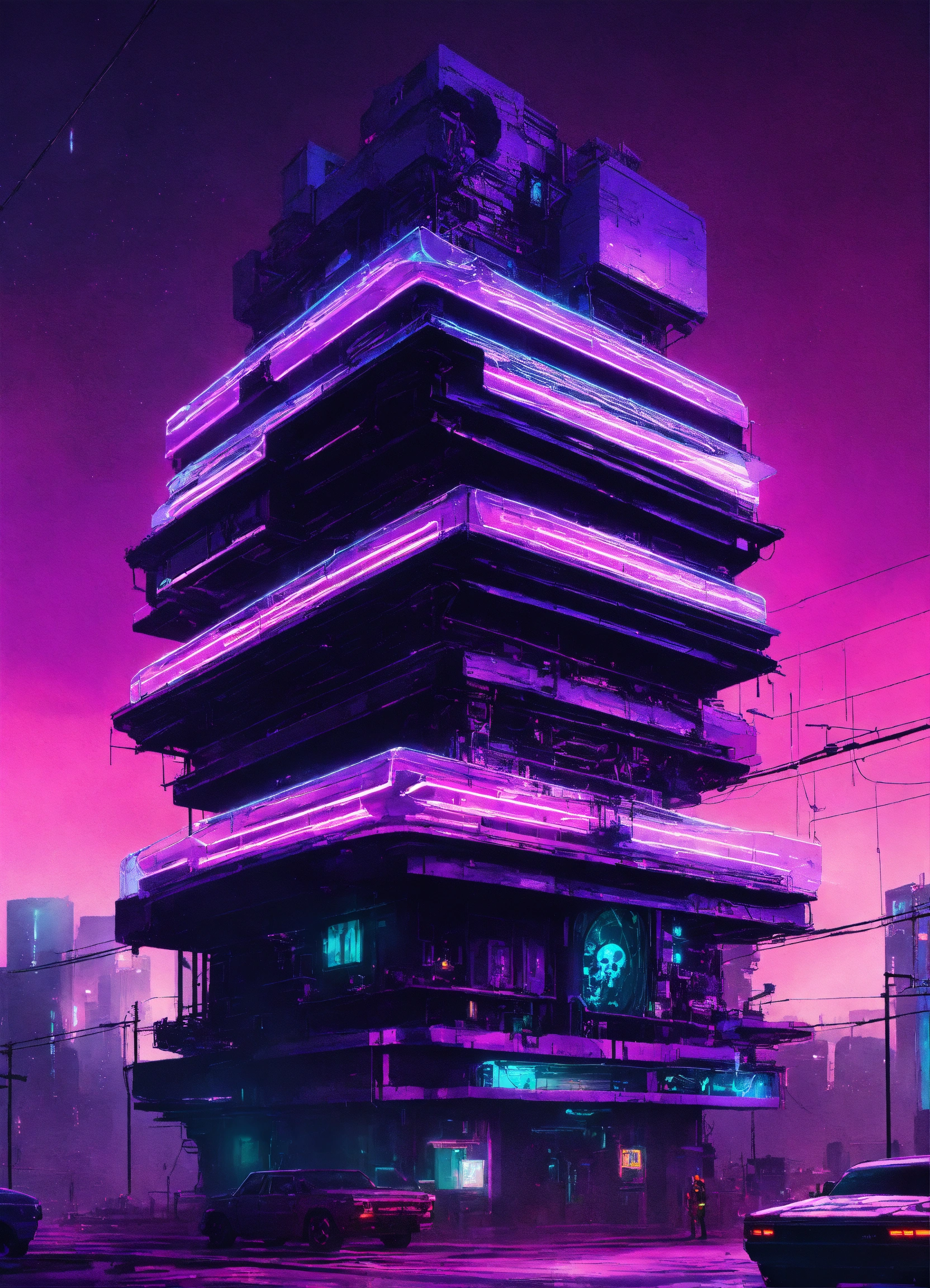 Lexica - Futuristic city architecture neon beeple fractal cyberpunk ...