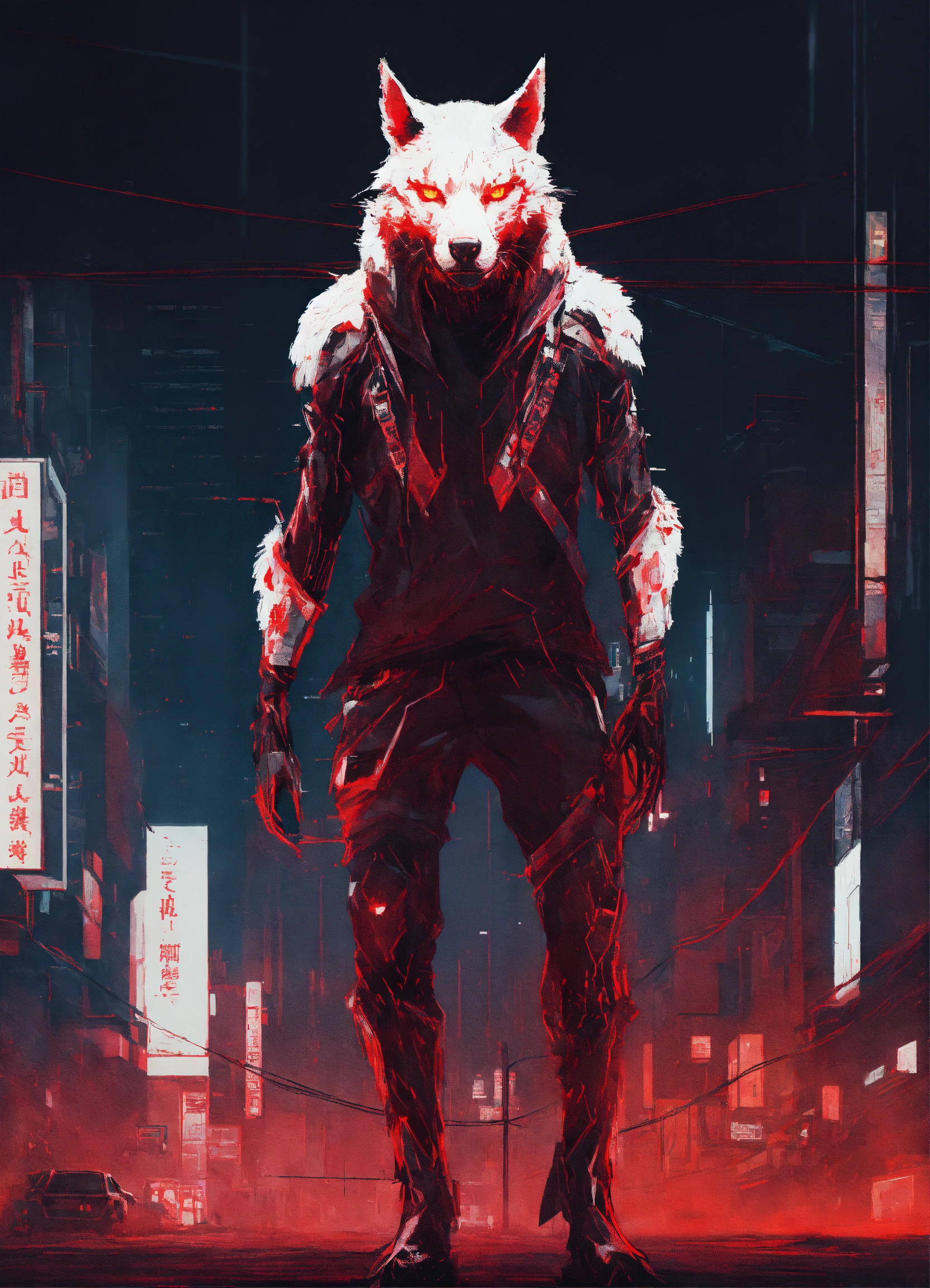 Lexica - Dark Illustration of a skinwalker, style of glitch art ...