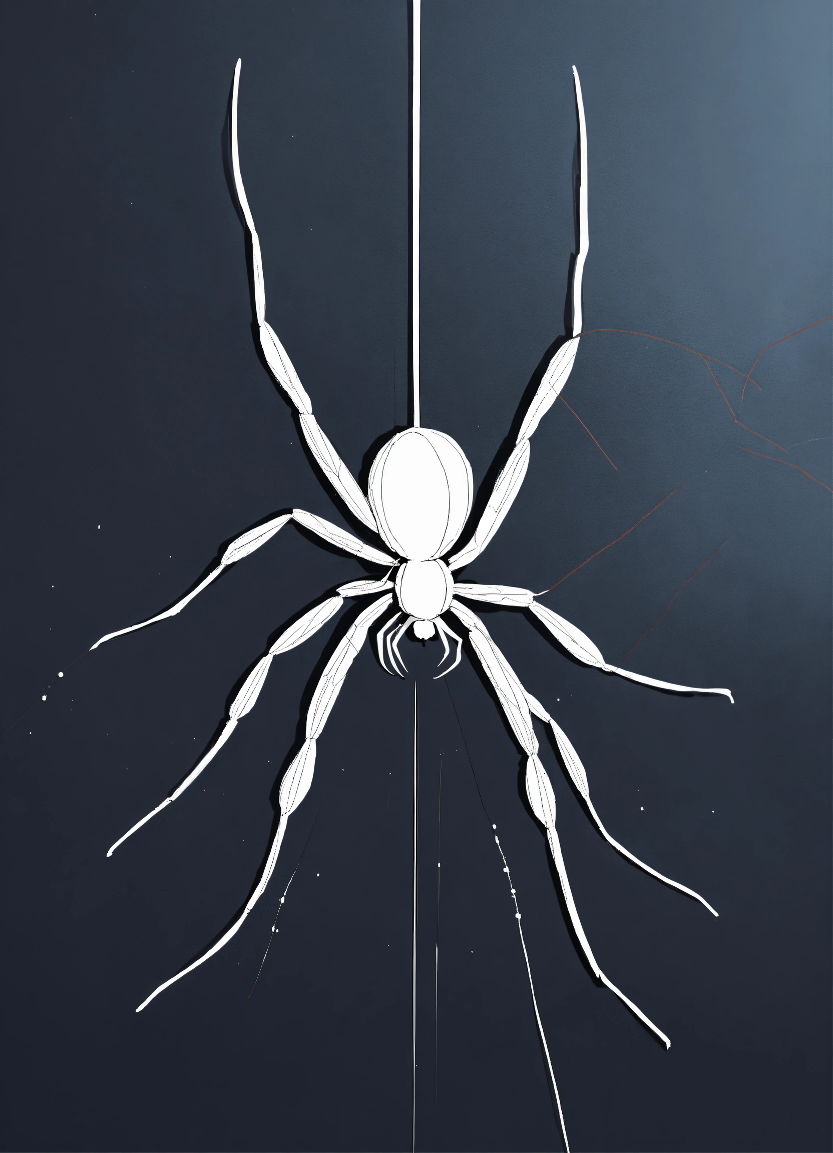 Lexica - A white spider coming down from a thread, without detail ...