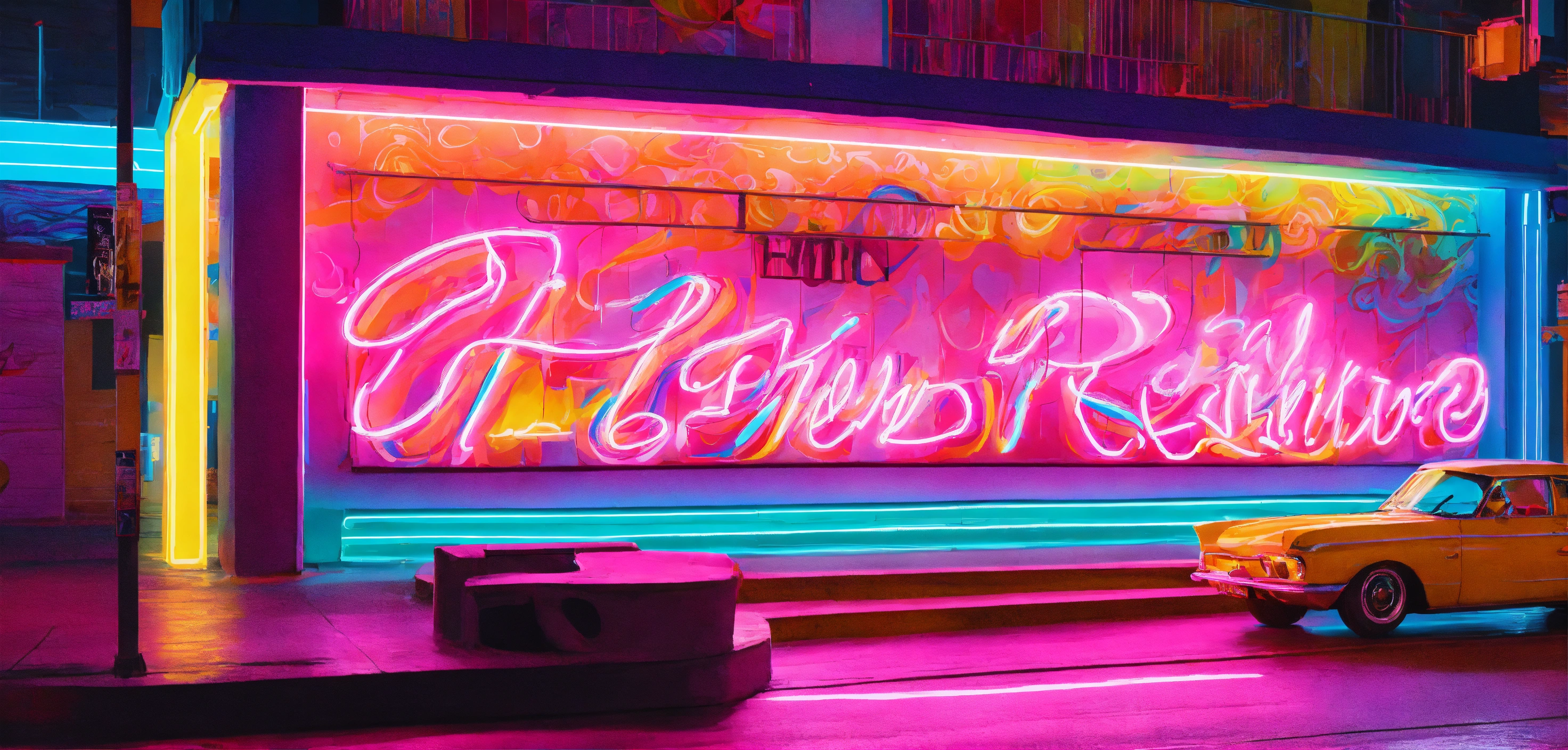 Lexica - Pastels and neons abound. And lettering with thin lines ...