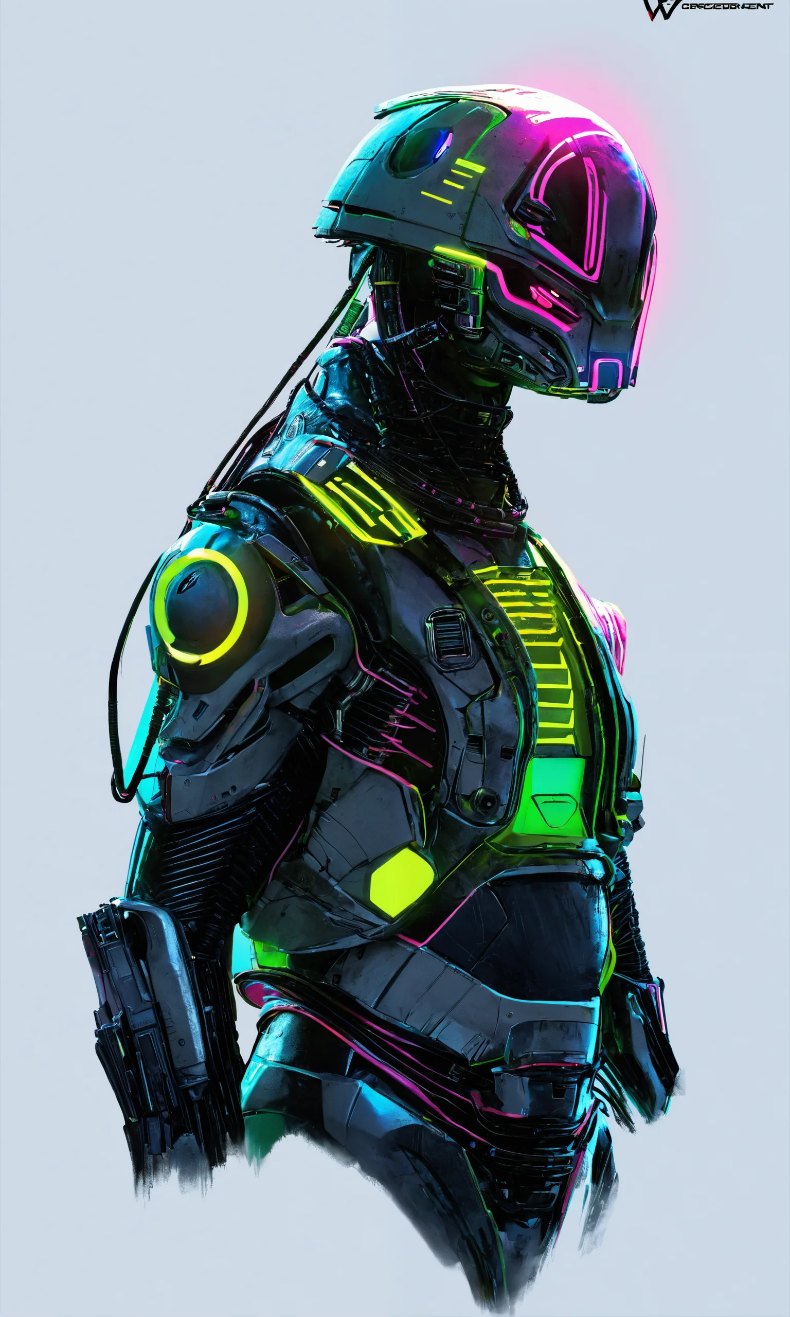 Lexica - Futuristic helmet, warlock, neon green, metal, cgi, high ...