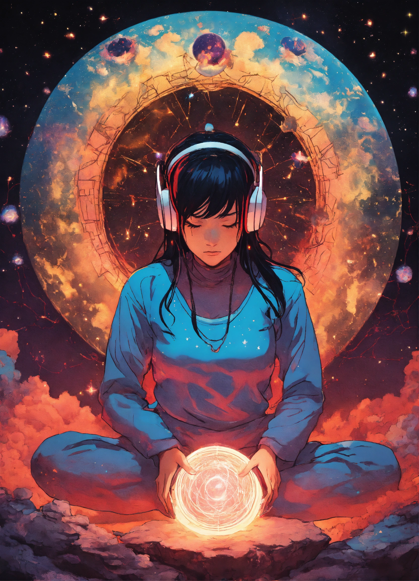 Lexica - Demons attacking, a meditating Latino, with a oculus put in ...