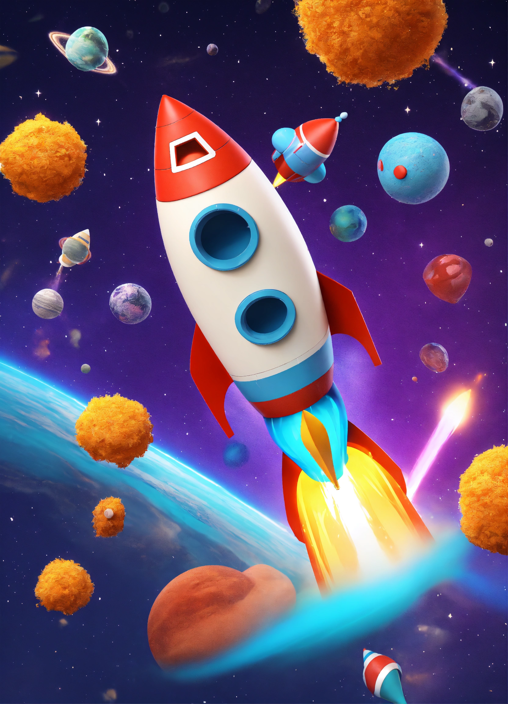 Lexica - Cute 3D rocket blast