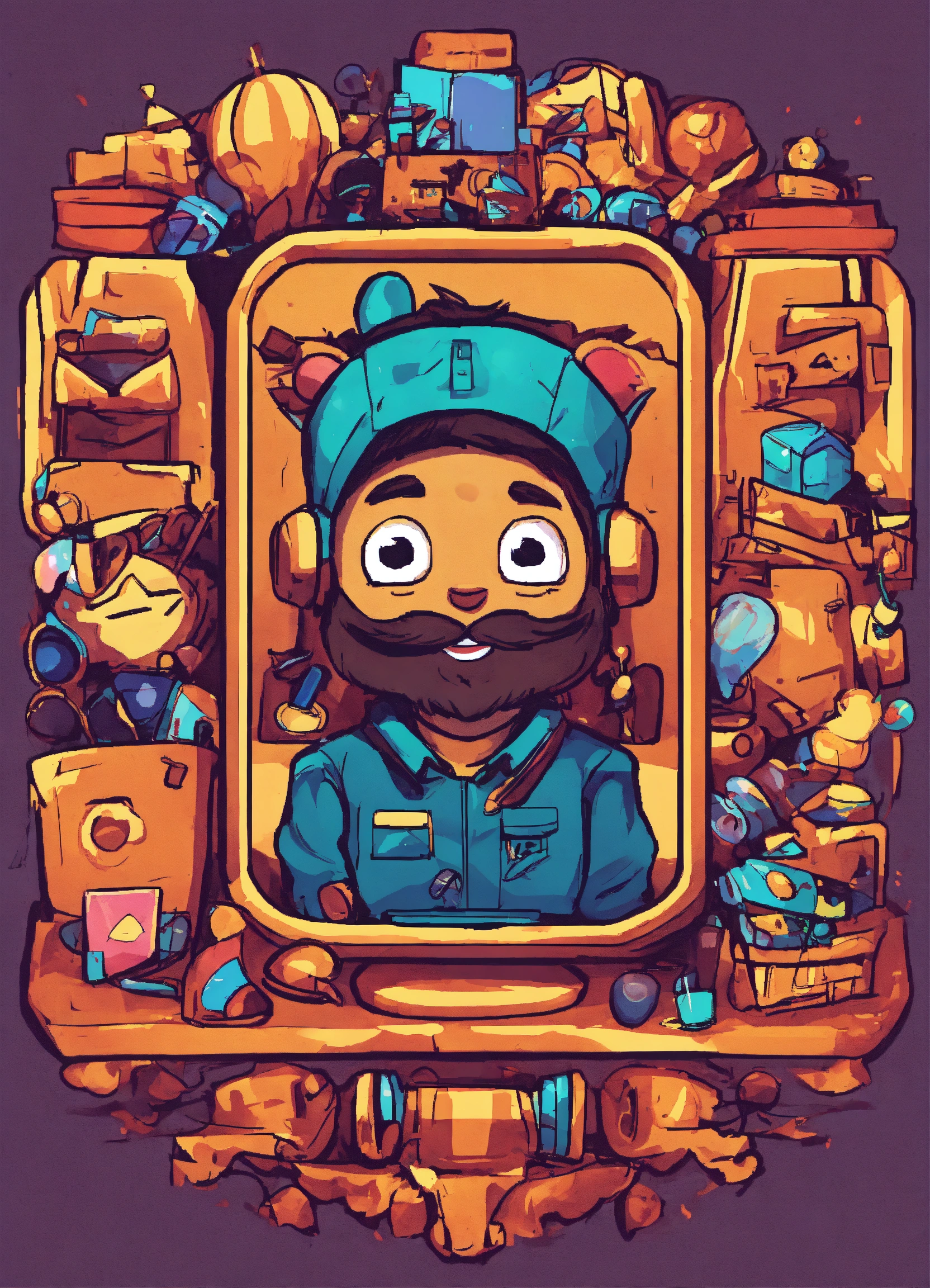 Lexica - Logo for the YouTube channel, cartoon drawing, suhil