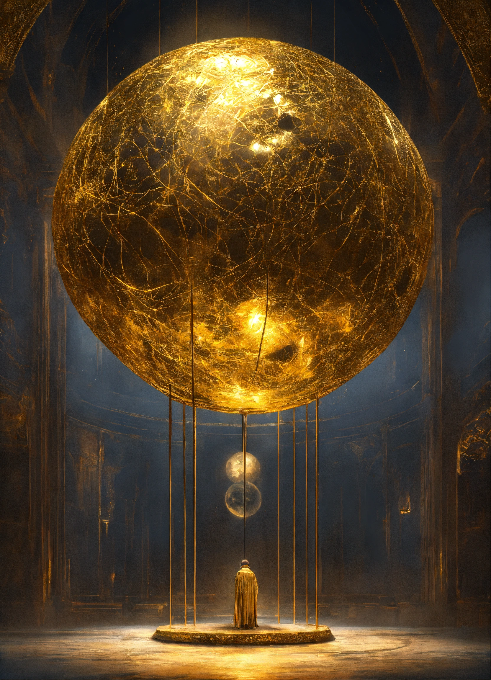 Lexica - A golden orb of power with a human inside