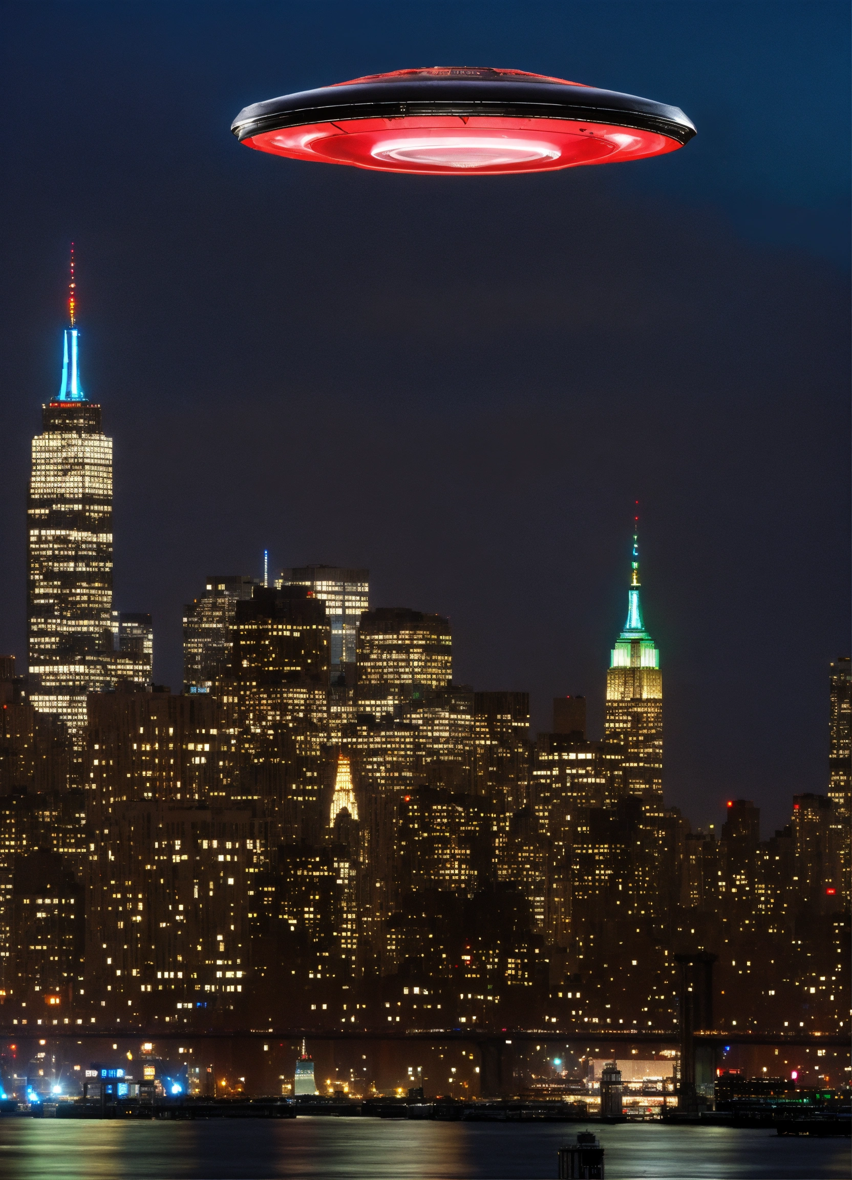 Lexica - UAP high fidelity HD UFO on top of NYC skyline