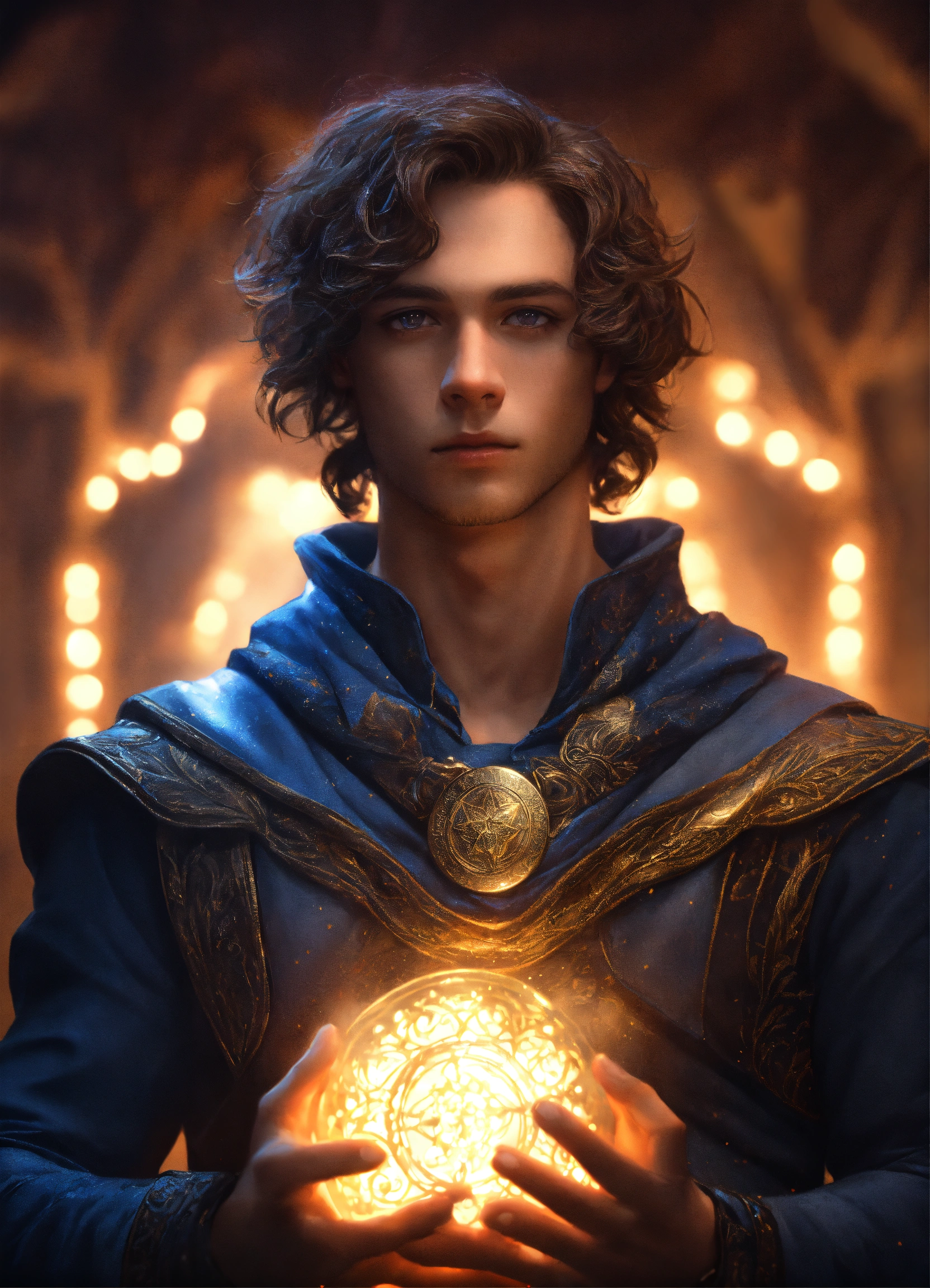 Lexica - A realistic full body portrait of a young male magic user ...