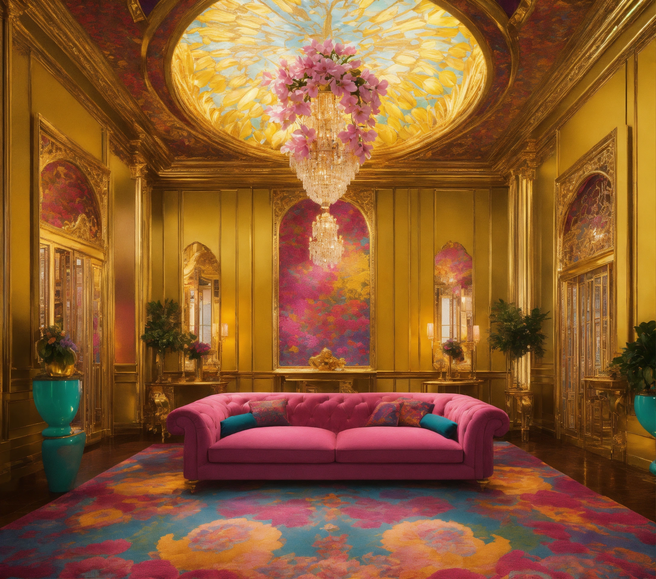 Lexica - Futuristic beautiful French mansion interior glamorous ...